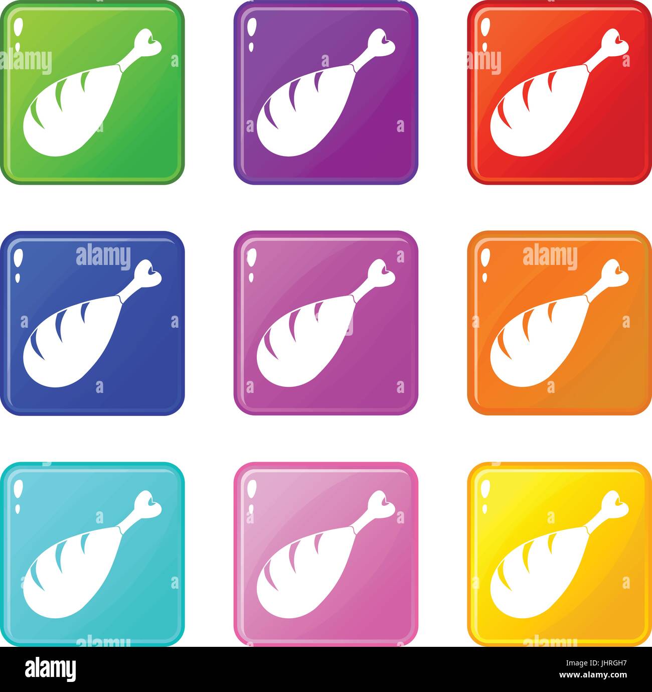 Meat on the bone icons 9 set Stock Vector Image & Art - Alamy