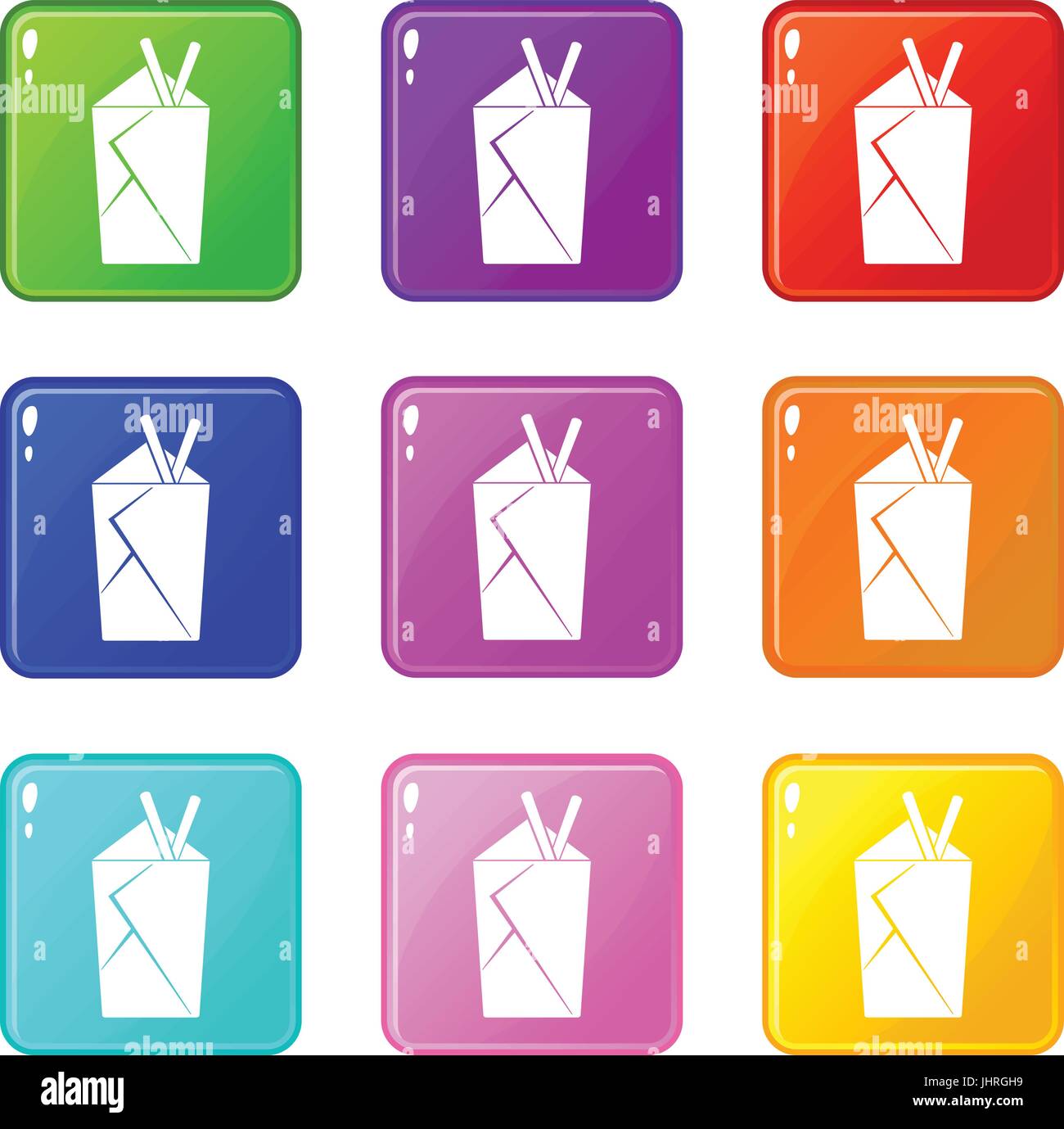Chinese food box icons 9 set Stock Vector Image & Art - Alamy