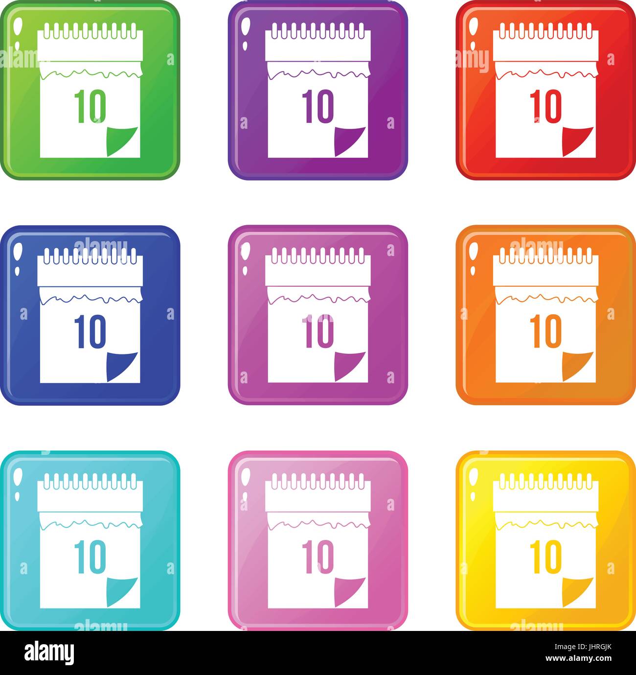 10 date calendar icons 9 set Stock Vector Image & Art - Alamy