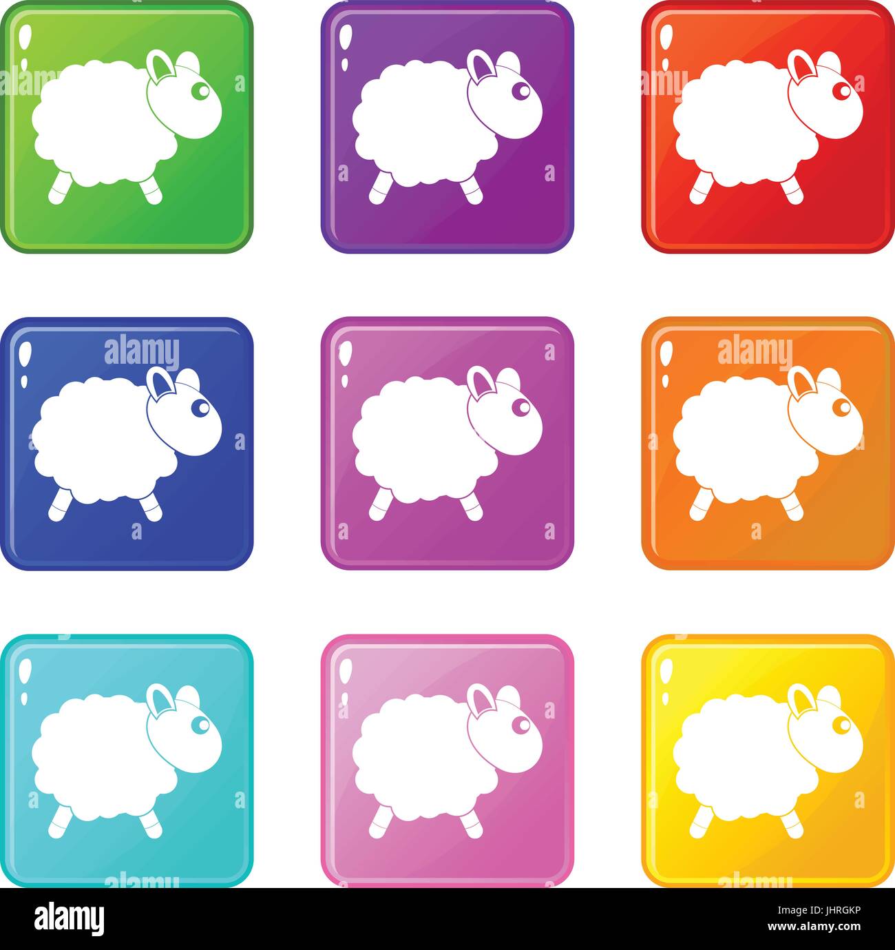 Sheep icons 9 set Stock Vector Image & Art - Alamy
