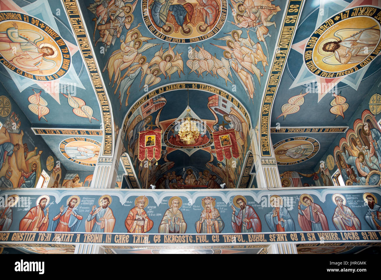 Frescoes on the ceilings of Sfanta Treime orthodox christian church ...