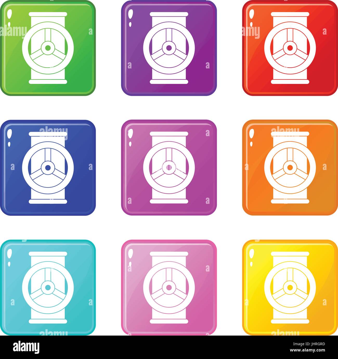 Valve icons 9 set Stock Vector Image & Art - Alamy