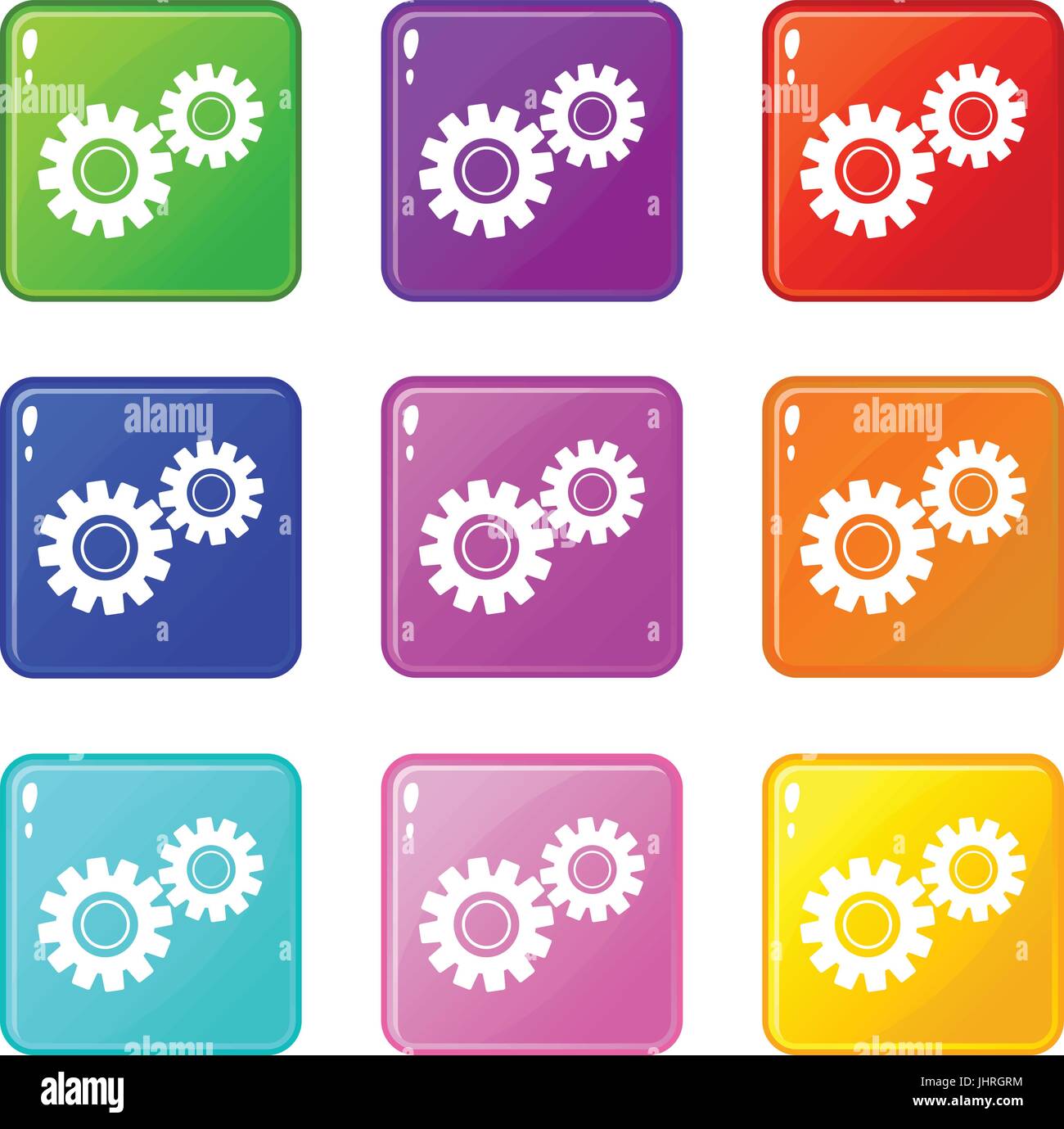 Two gears icons 9 set Stock Vector Image & Art - Alamy