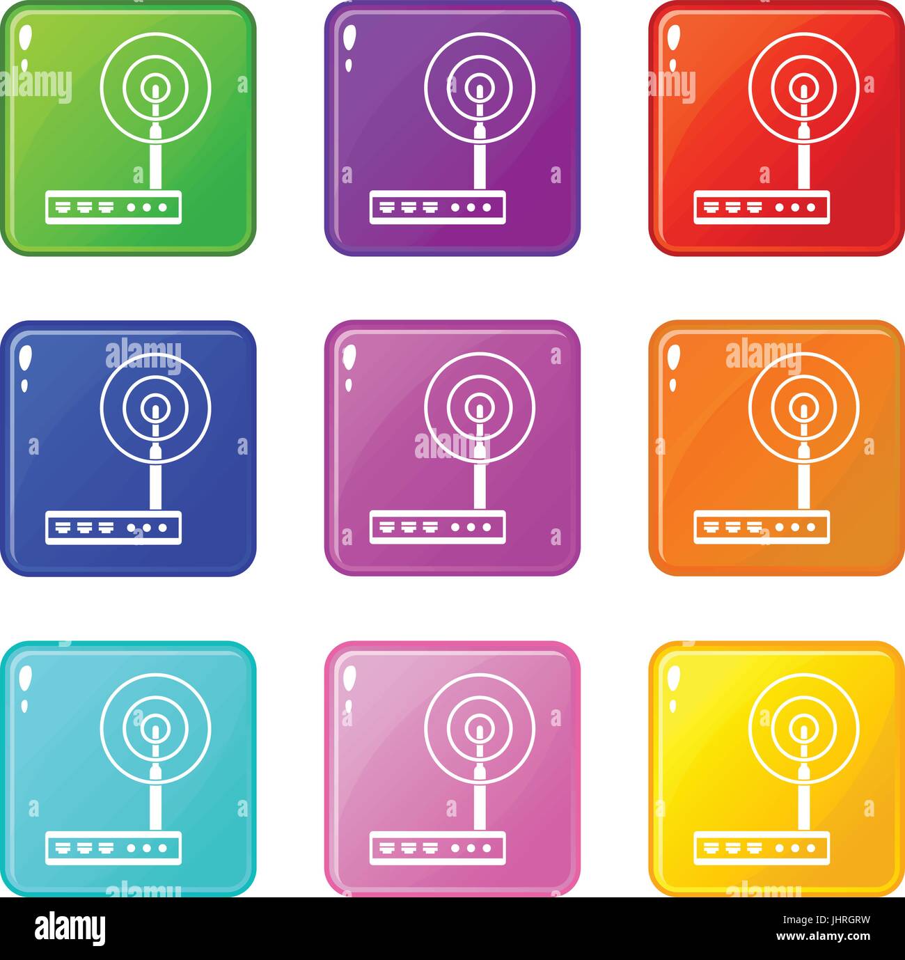 Wifi router icons 9 set Stock Vector Image & Art - Alamy