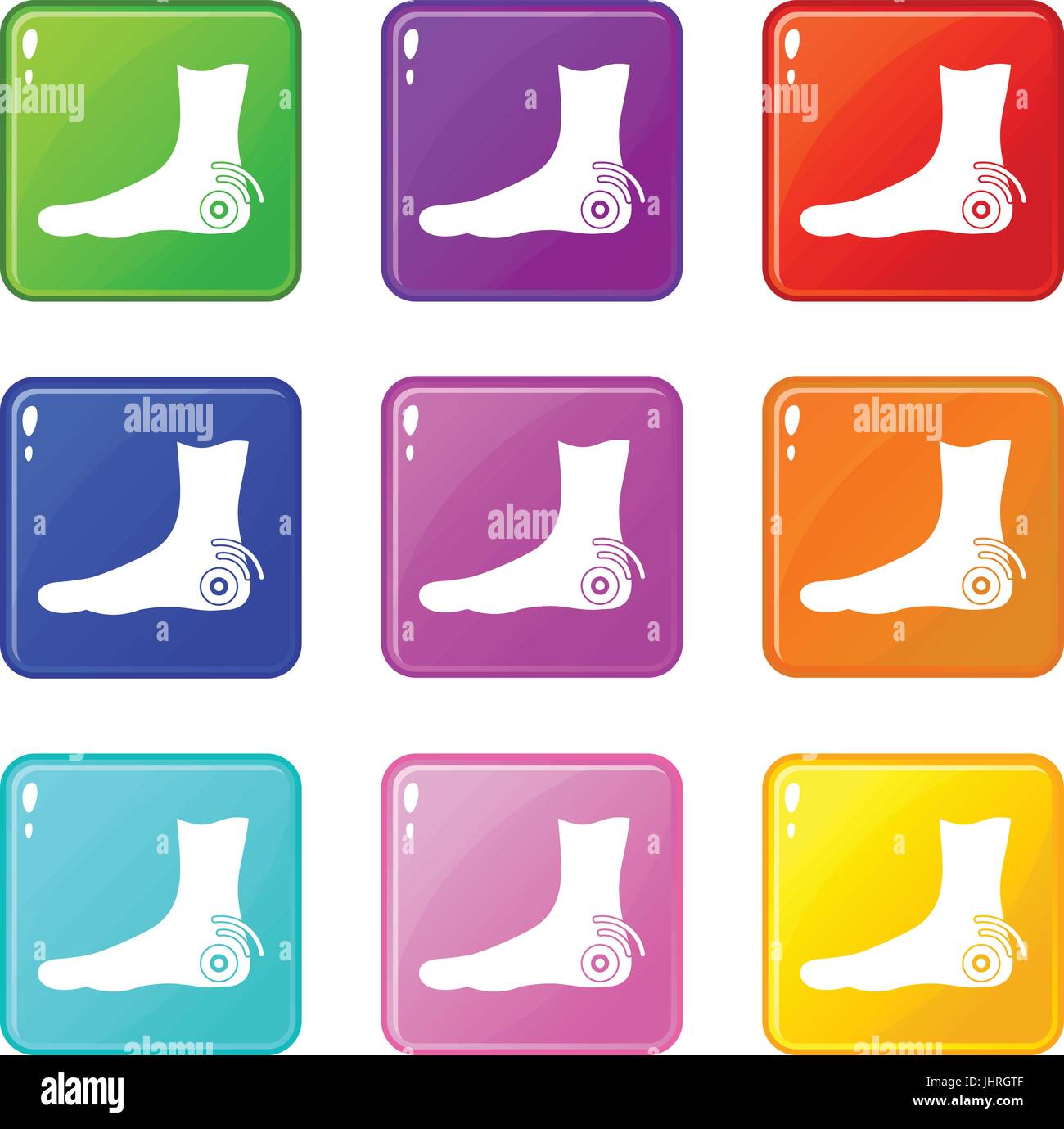 Foot heel icons 9 set Stock Vector Image & Art - Alamy
