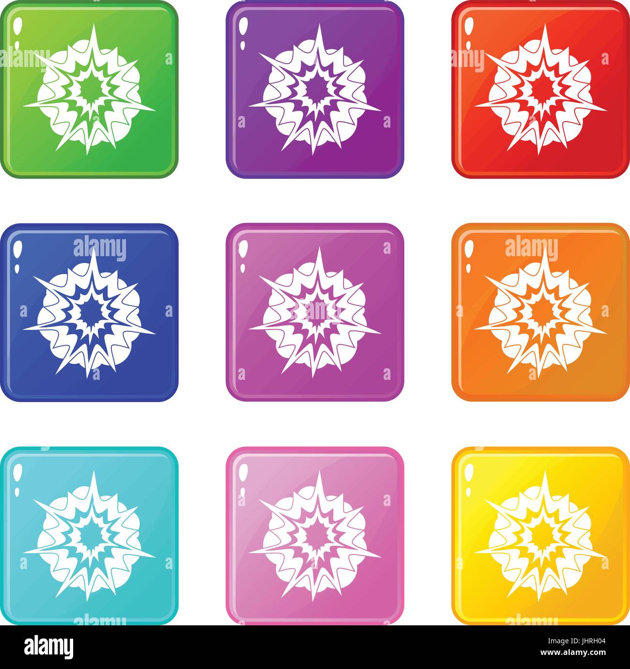Fire explosion icons 9 set Stock Vector Image & Art - Alamy