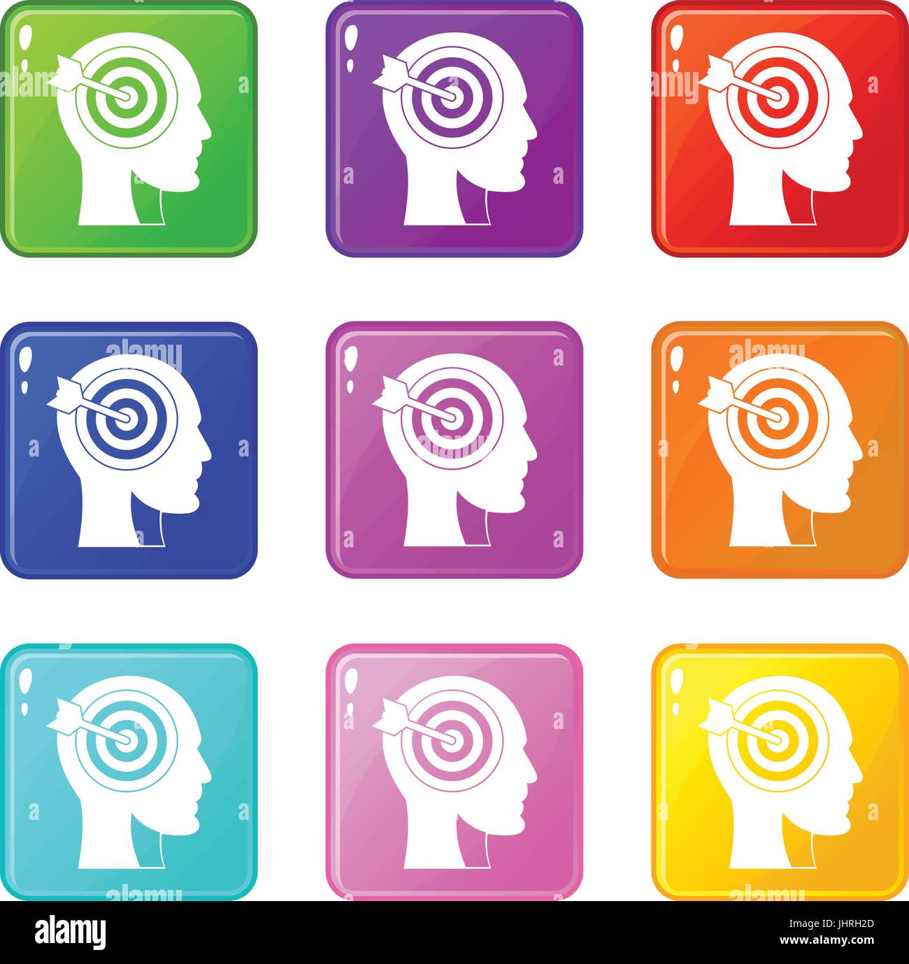 Target in human head icons 9 set Stock Vector Image & Art - Alamy