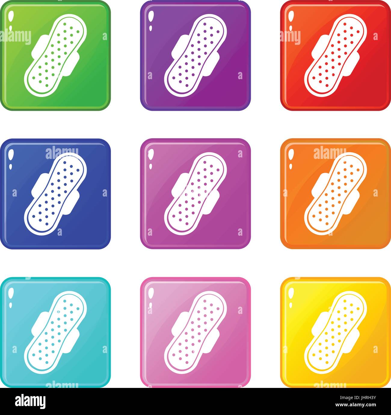 Sanitary napkin icons 9 set Stock Vector Image & Art - Alamy