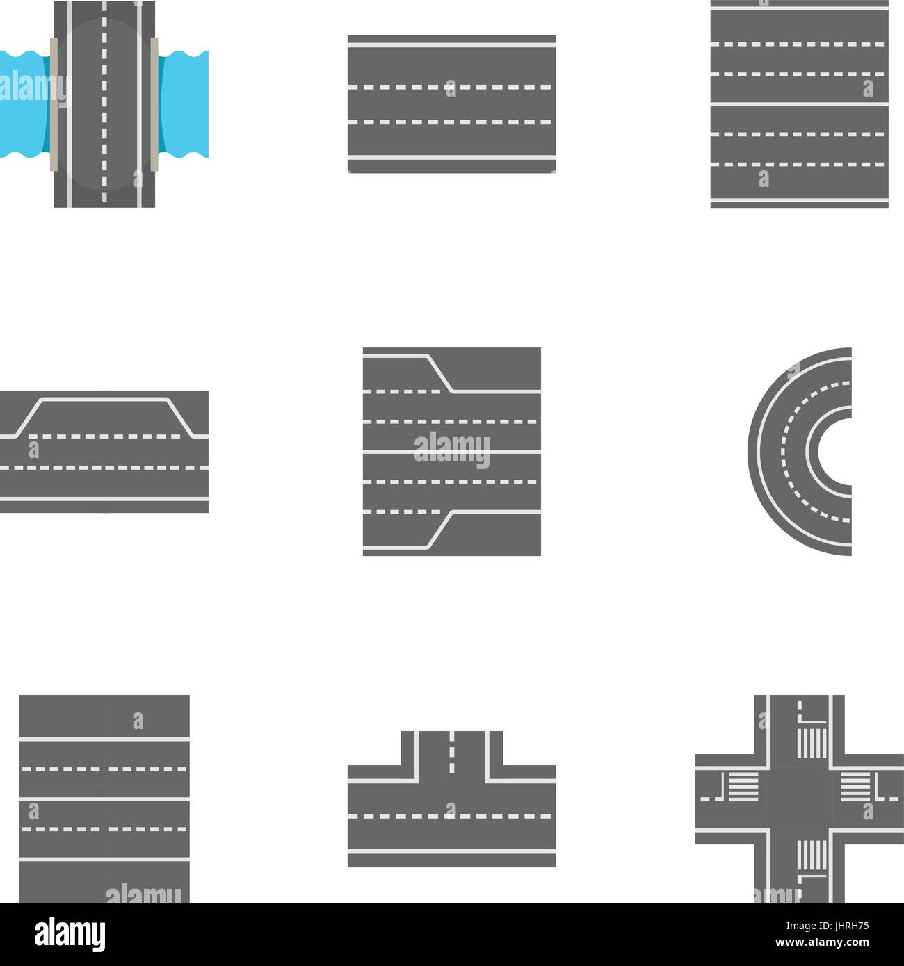 Roads icons set, cartoon style Stock Vector Image & Art - Alamy