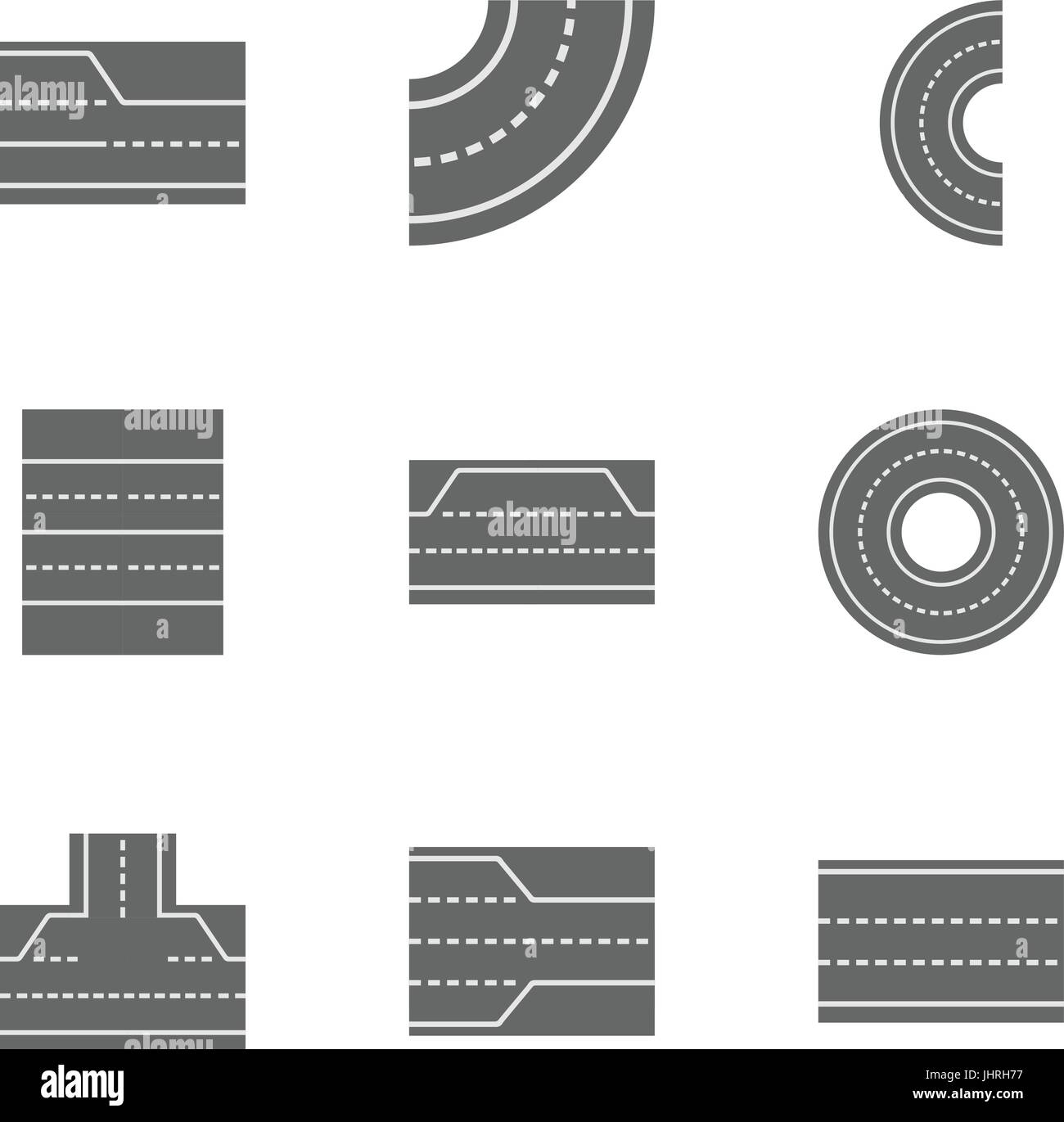 Road landscape icons set, cartoon style Stock Vector Image & Art - Alamy