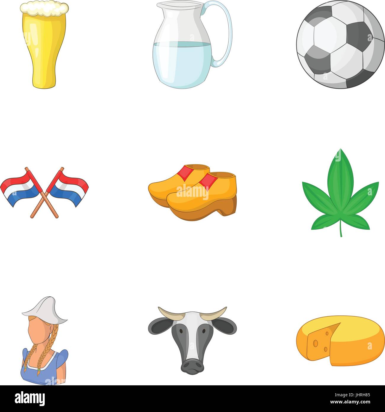 Typical Netherlands icons set, cartoon style Stock Vector Image & Art ...