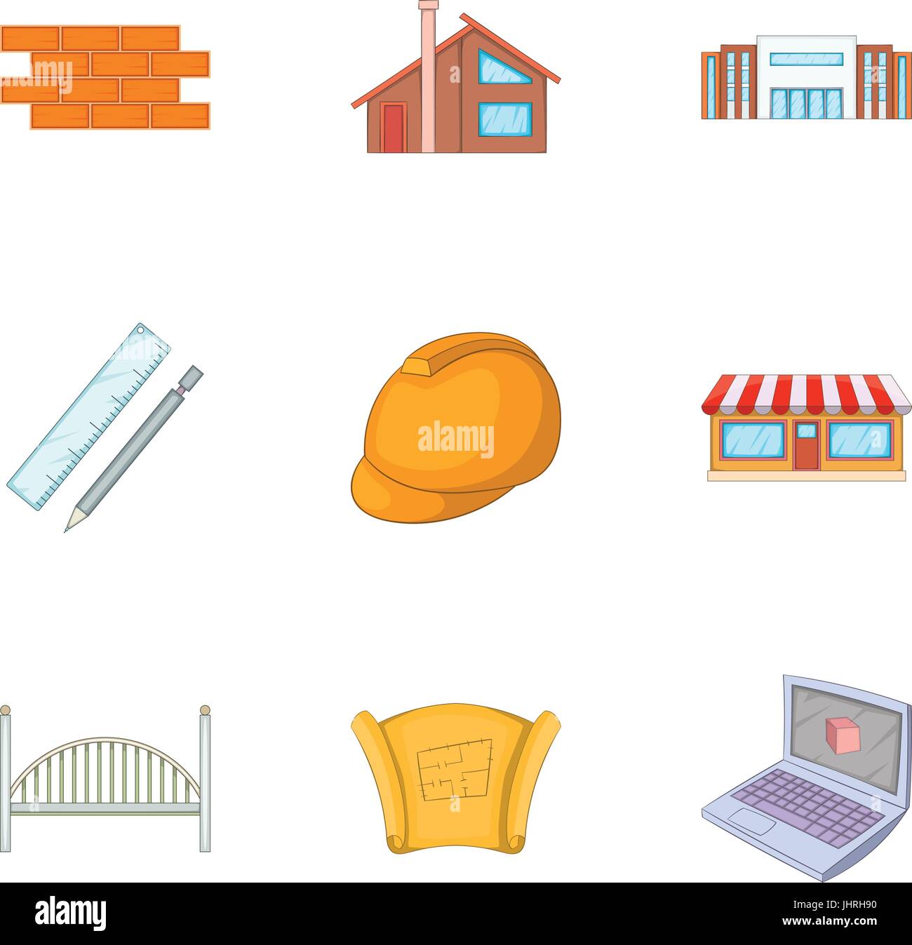 Construction icons set, cartoon style Stock Vector Image & Art - Alamy