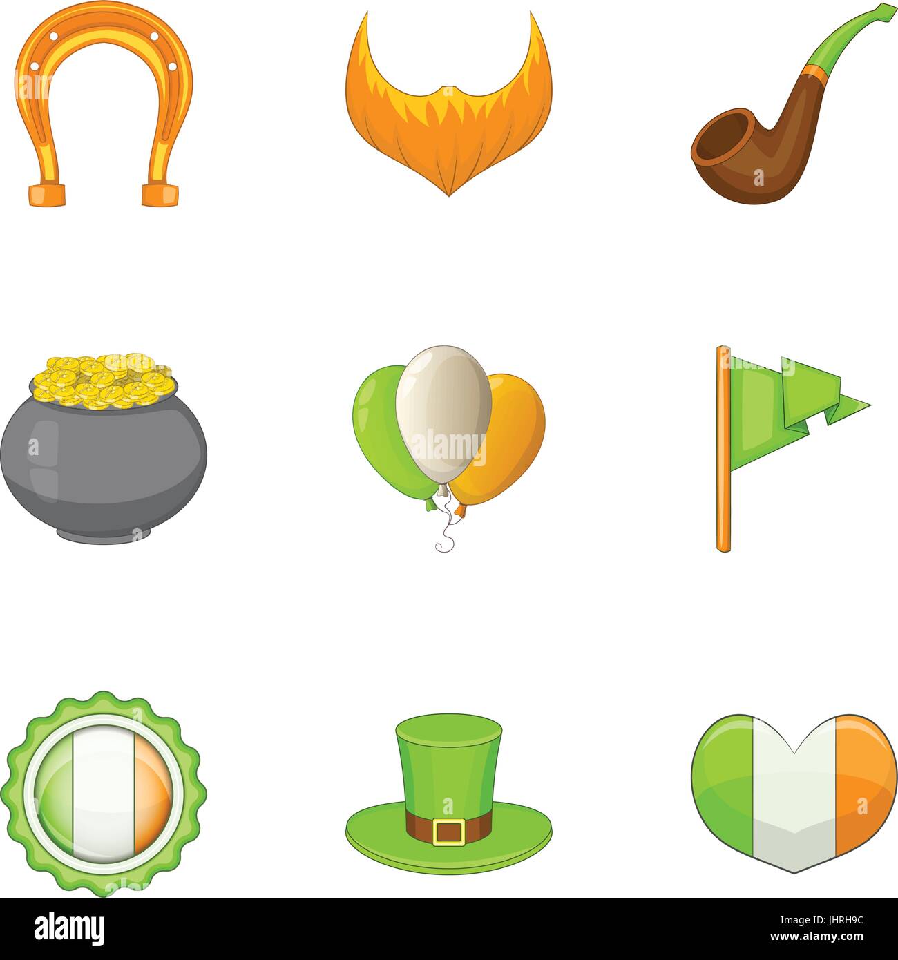 Irish day icons set, cartoon style Stock Vector Image & Art - Alamy