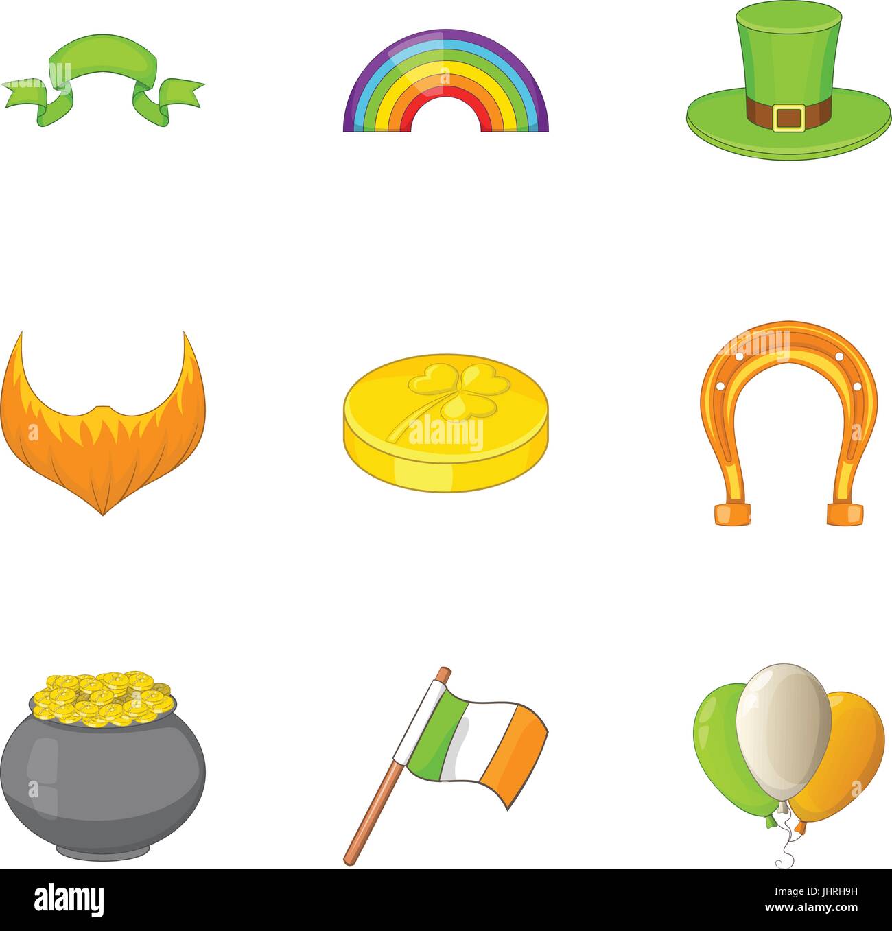 Irish icons set, cartoon style Stock Vector Image & Art - Alamy