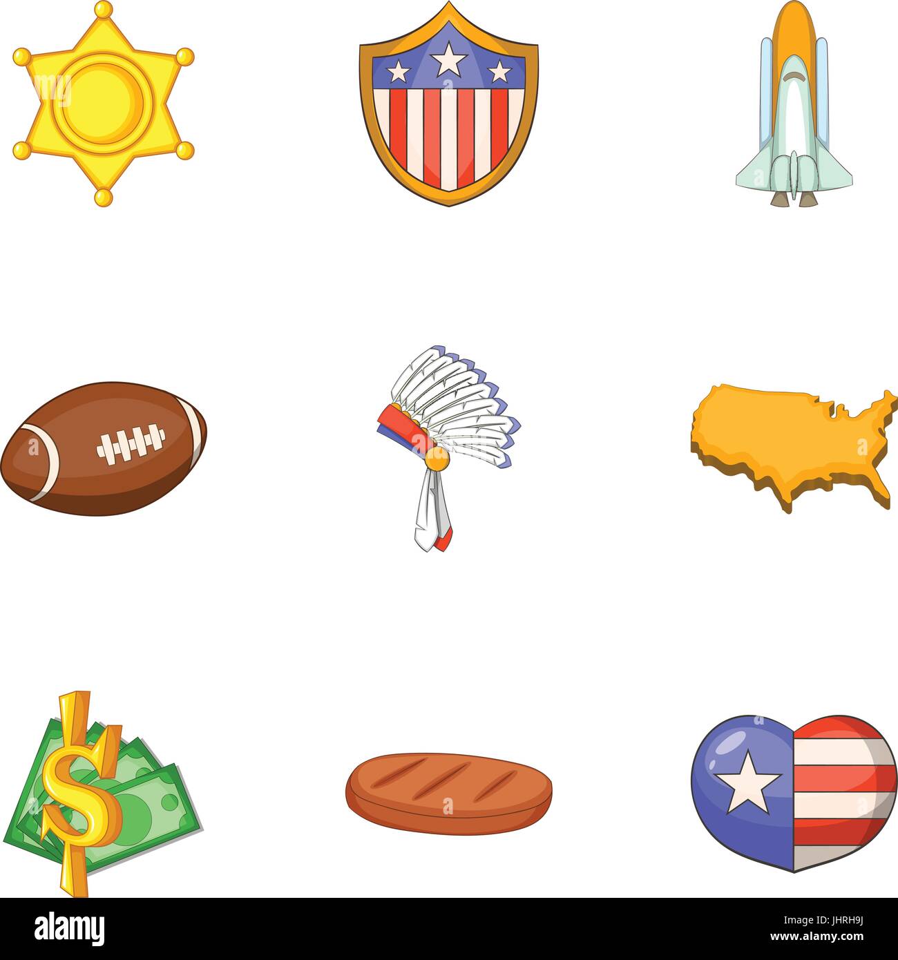 American things icons set, cartoon style Stock Vector Image & Art - Alamy