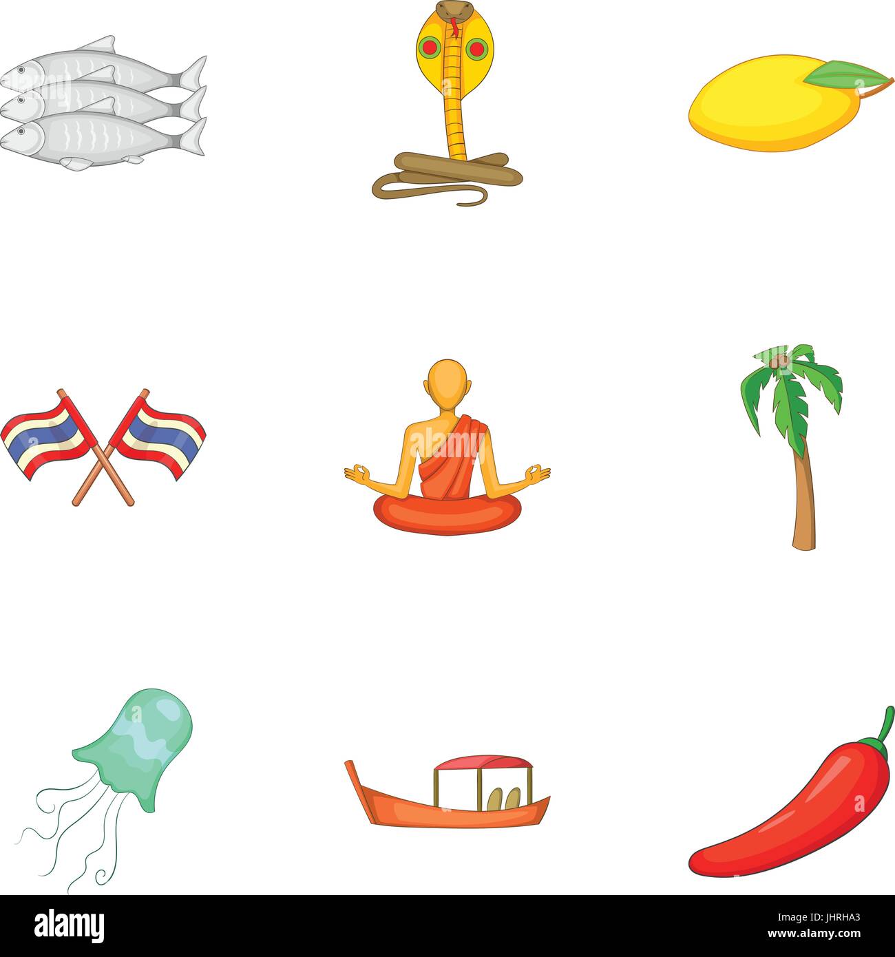 Thailand culture icons set, cartoon style Stock Vector Image & Art - Alamy