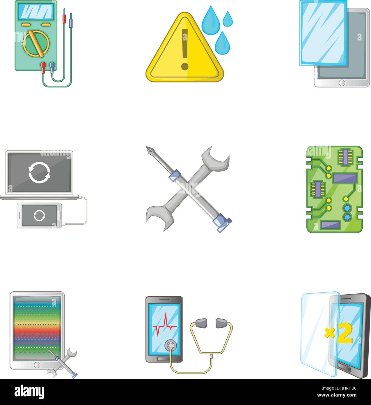 Smartphone repair icons set, cartoon style Stock Vector Image & Art - Alamy