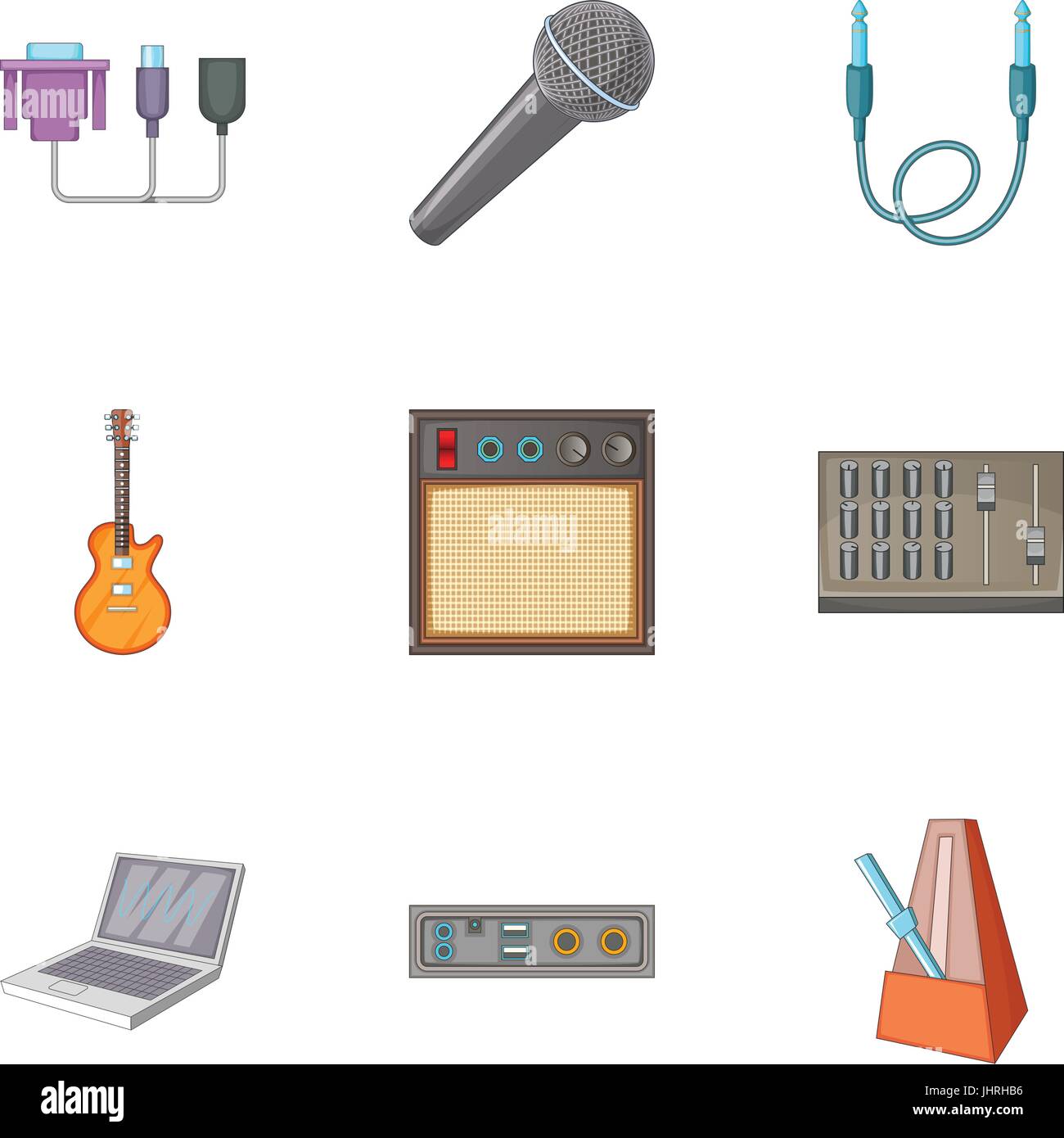 Sound DJ icons set, cartoon style Stock Vector Image & Art - Alamy