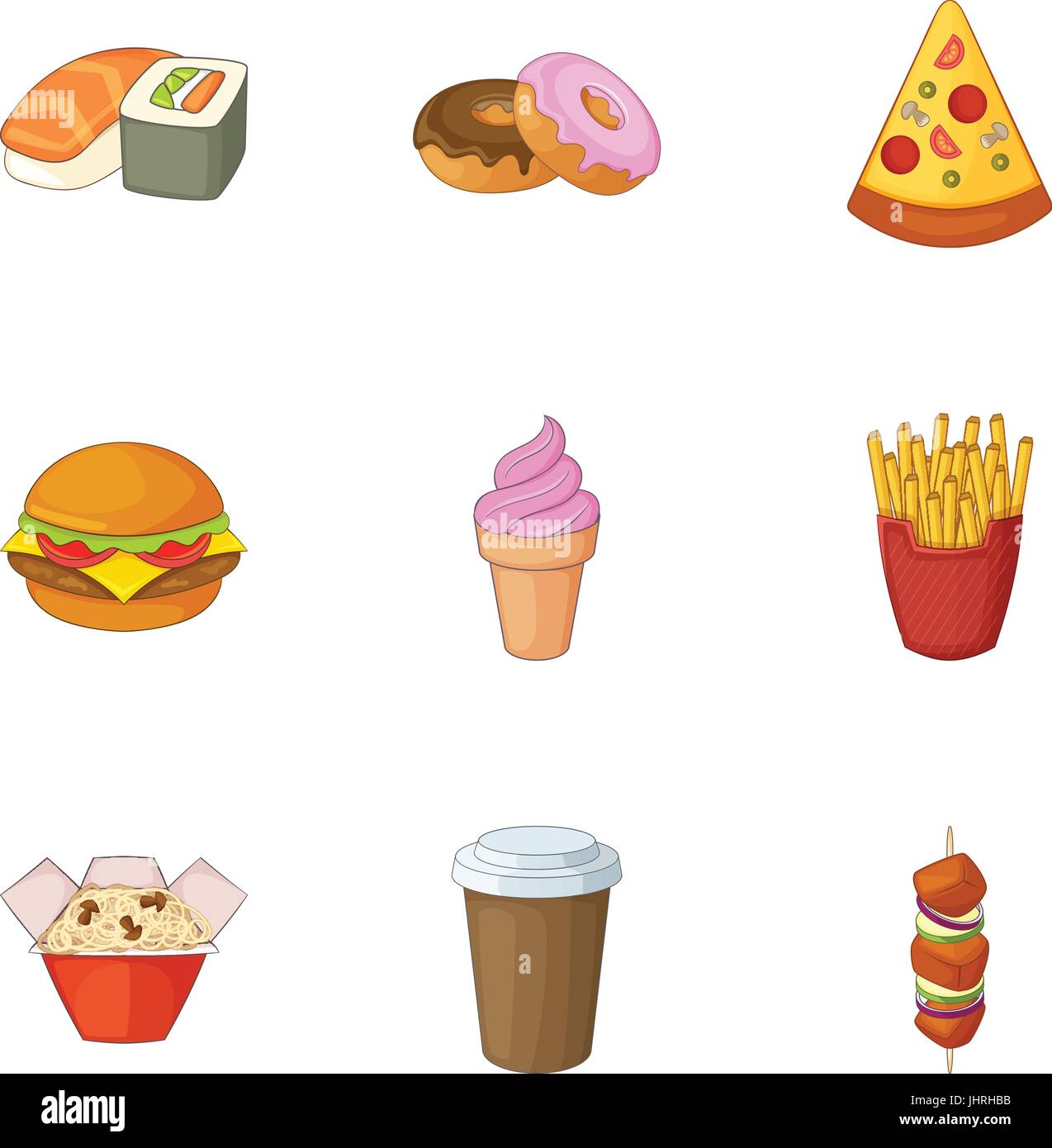 Restaurant food icons set, cartoon style Stock Vector Image & Art - Alamy