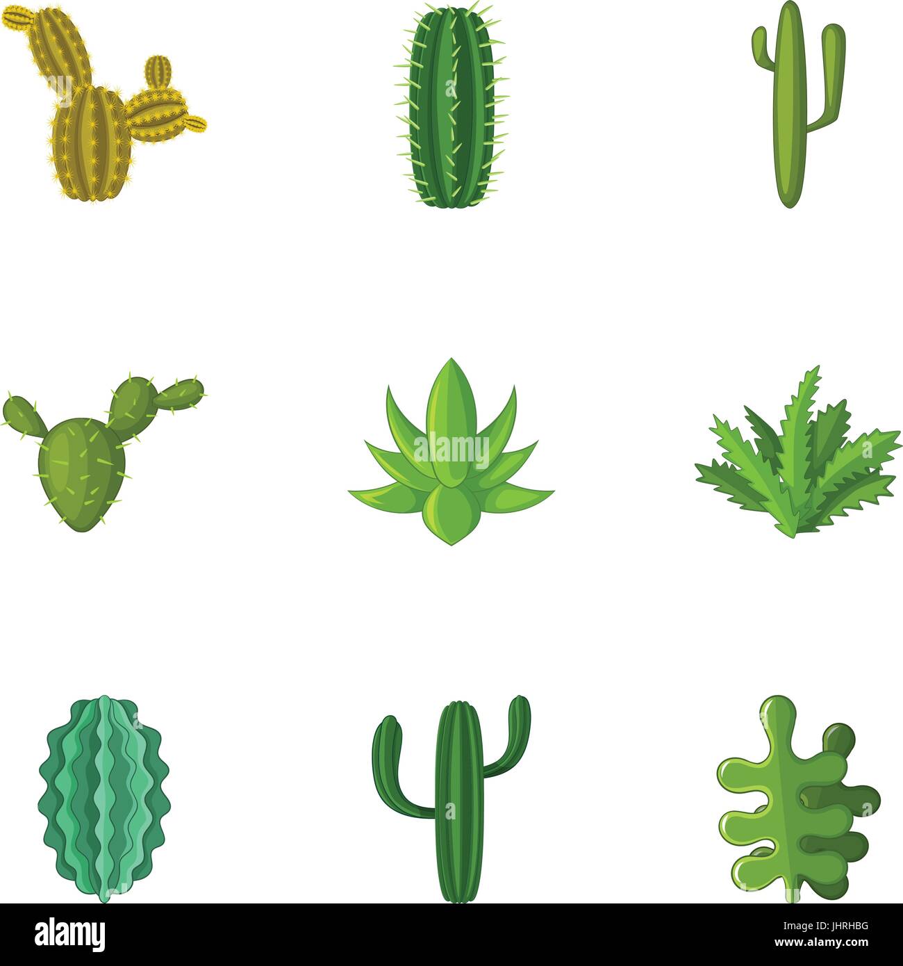 Cacti icons set, cartoon style Stock Vector Image & Art - Alamy
