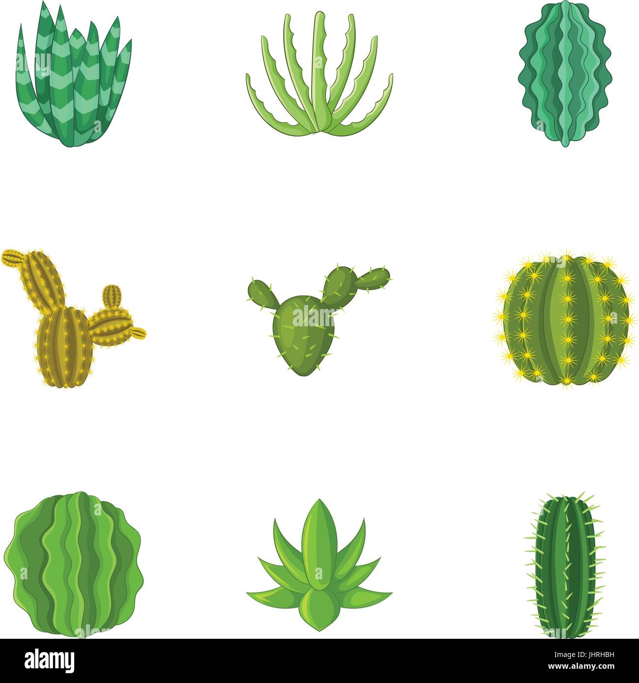 Cactus icons set, cartoon style Stock Vector Image & Art - Alamy