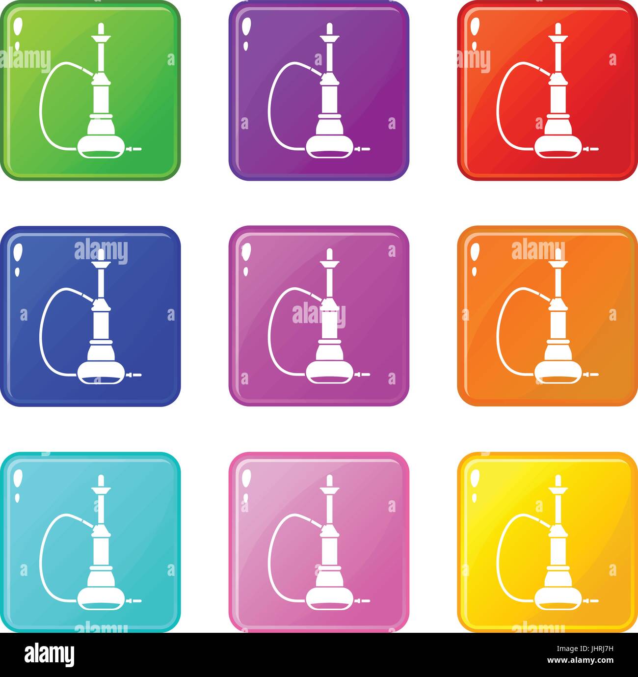 Hookah icons 9 set Stock Vector Image & Art - Alamy