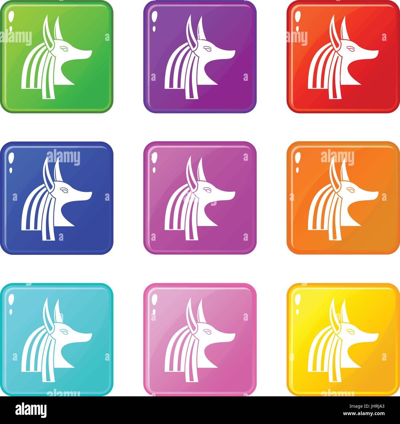 Ancient egyptian god Anubis icons 9 set Stock Vector Image & Art - Alamy