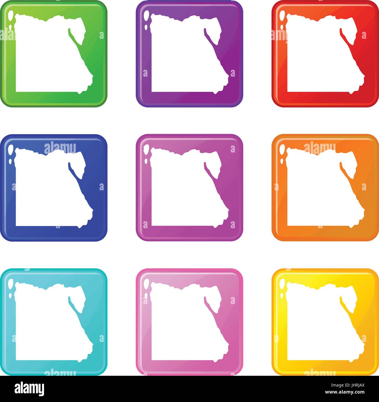 Map of Egypt icons 9 set Stock Vector Image & Art - Alamy