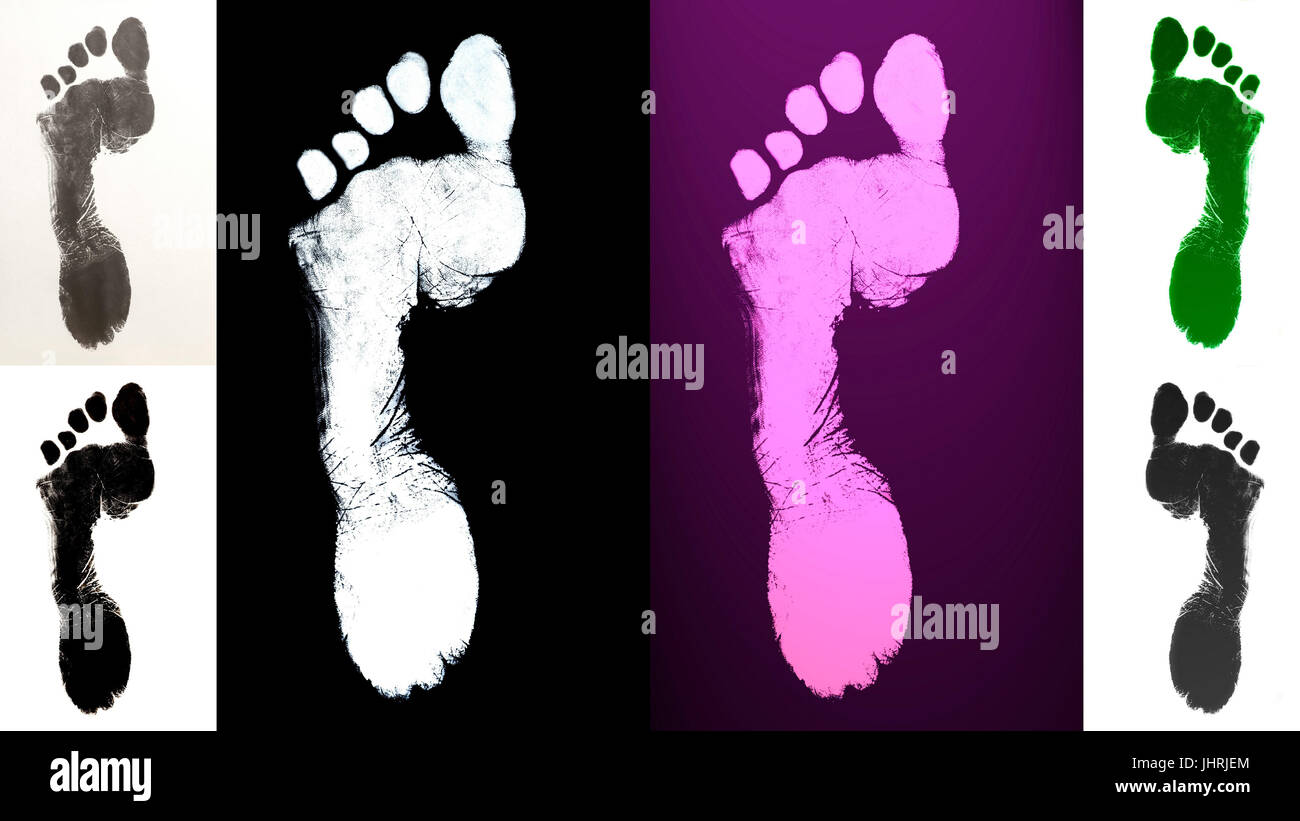Human foot print identification biometrics ink Stock Photo - Alamy