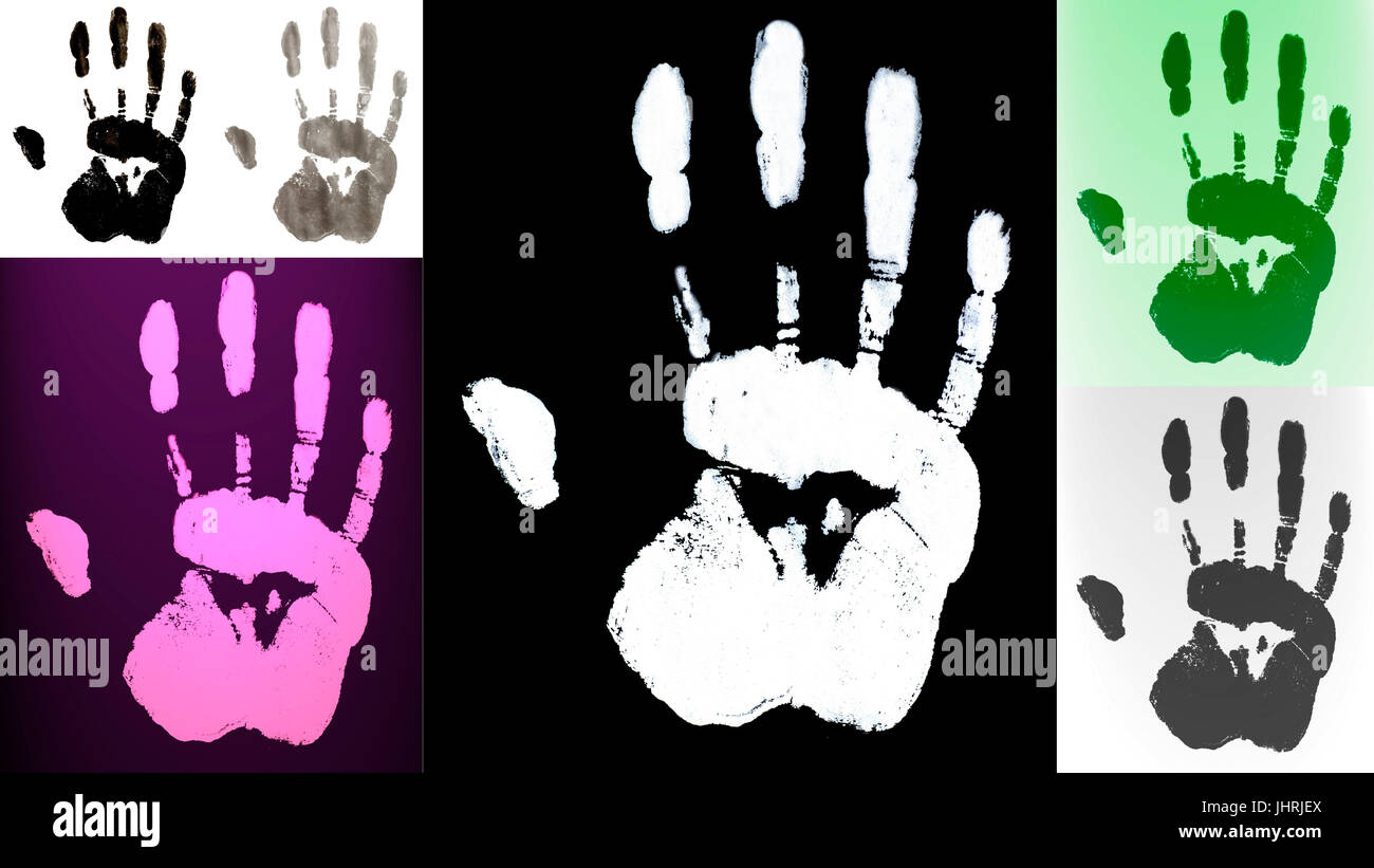 Hand print identification biometrics ink Stock Photo - Alamy