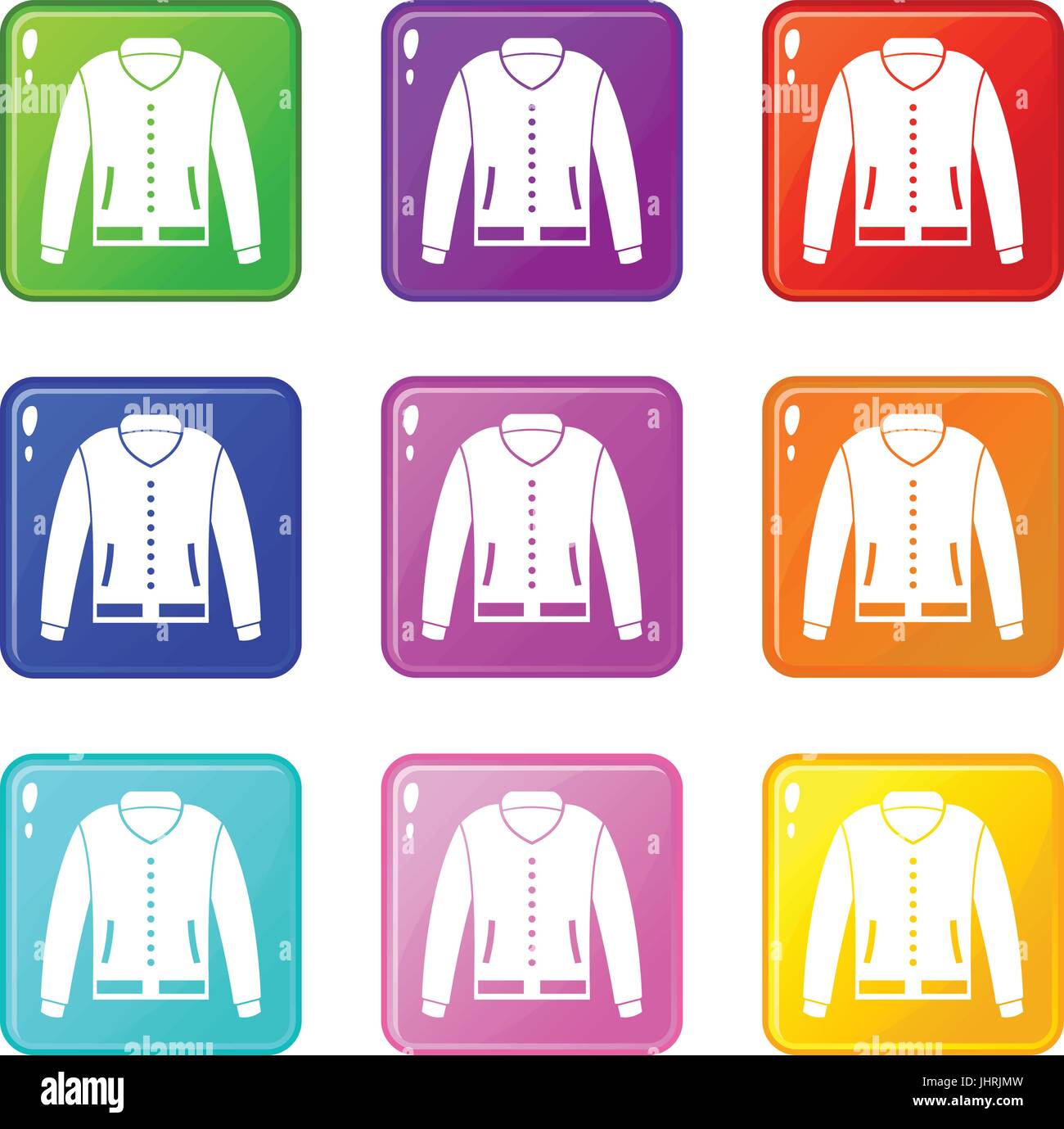 Jacket icons 9 set Stock Vector Image & Art - Alamy