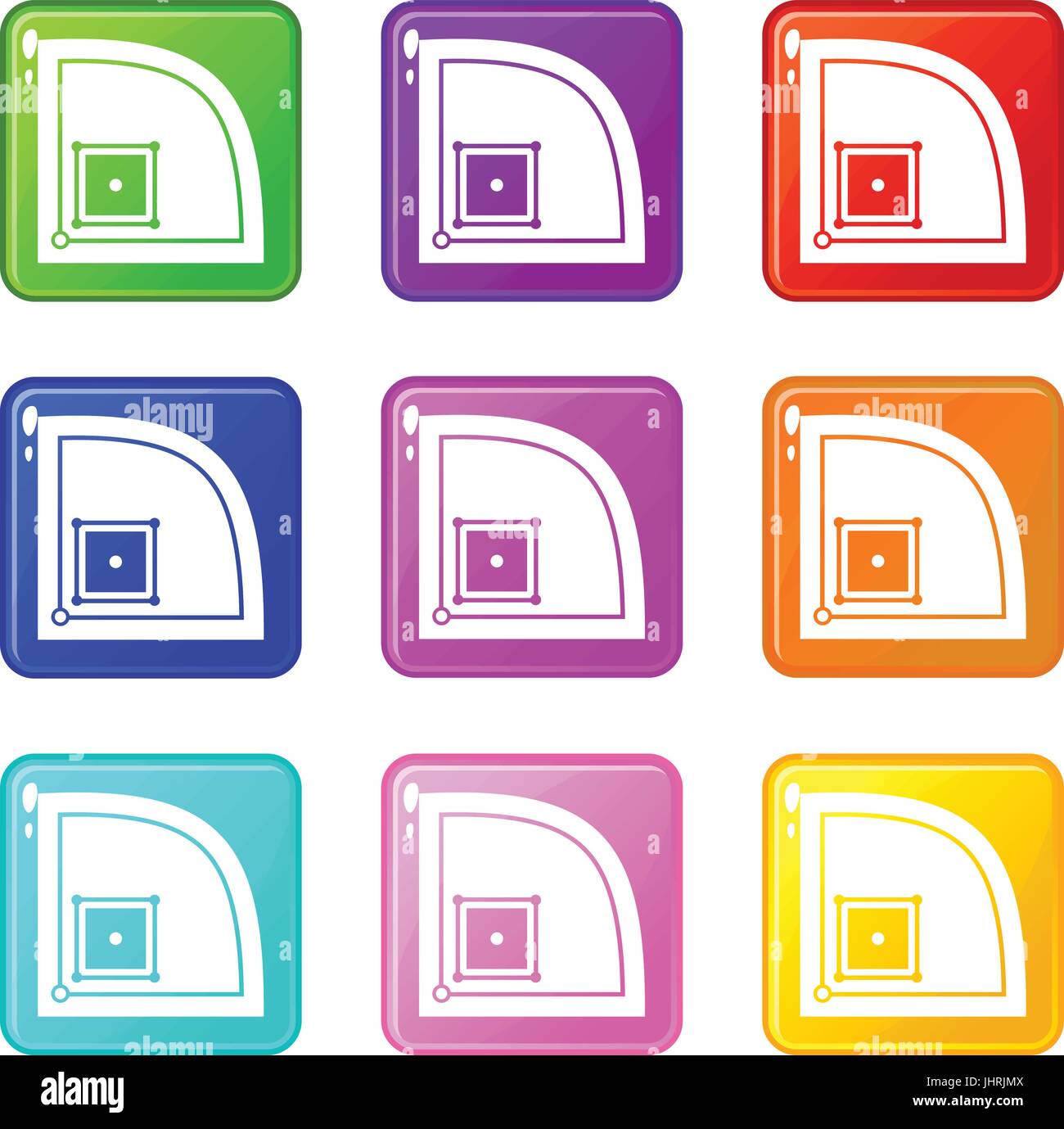 Baseball field icons 9 set Stock Vector Image & Art - Alamy