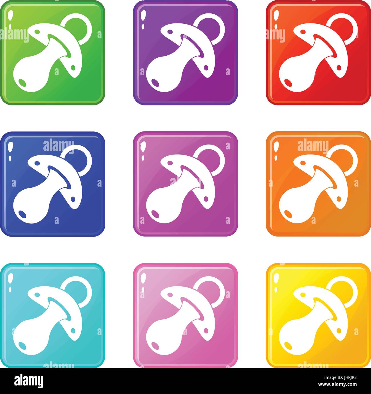 Baby pacifier icons 9 set Stock Vector Image & Art - Alamy