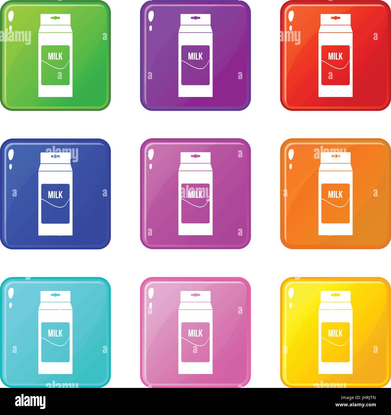 Milk icons 9 set Stock Vector Image & Art - Alamy