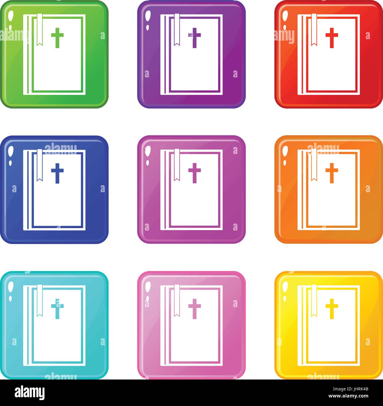 Bible icons 9 set Stock Vector Image & Art - Alamy