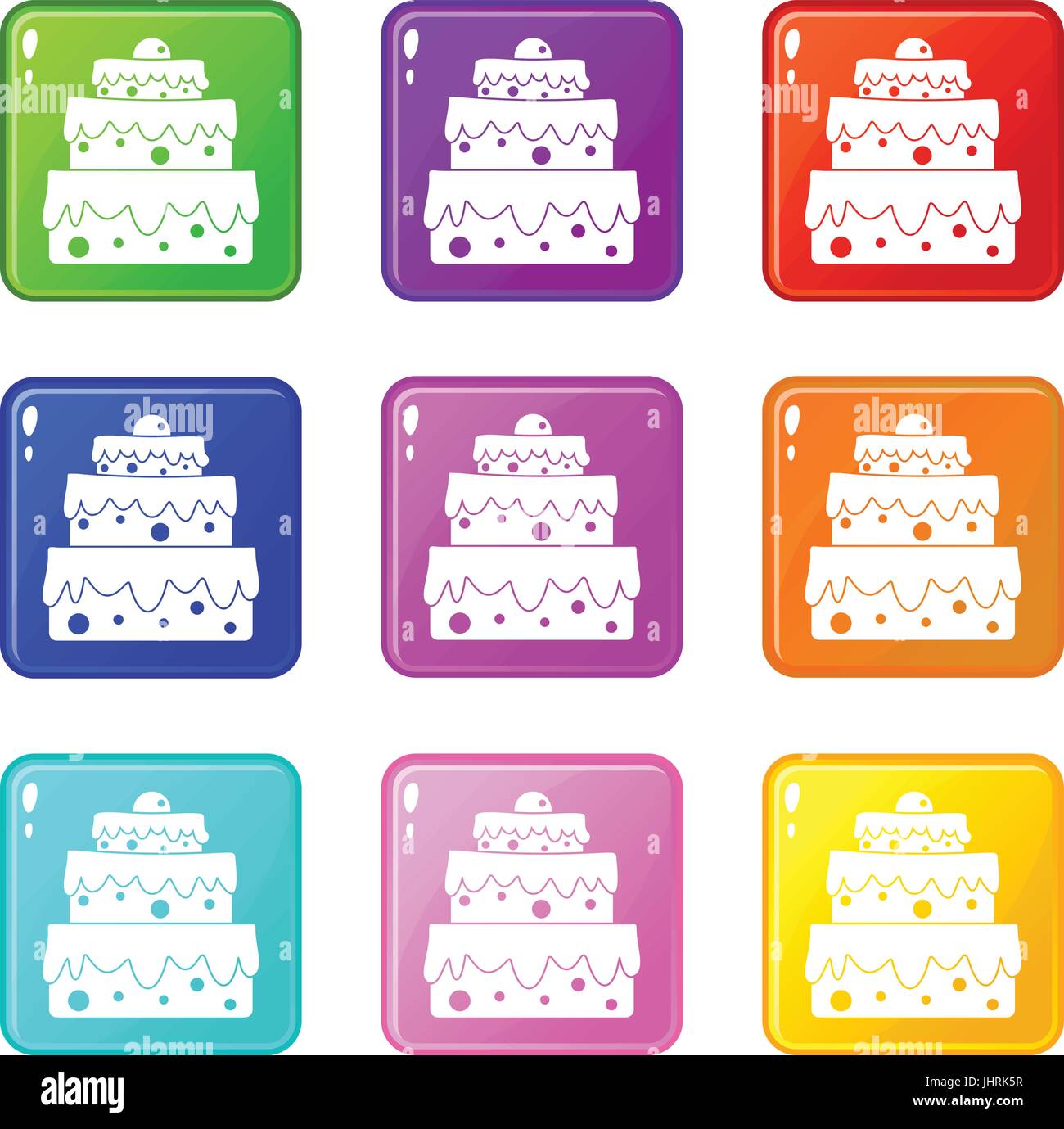 Big cake icons 9 set Stock Vector Image & Art - Alamy