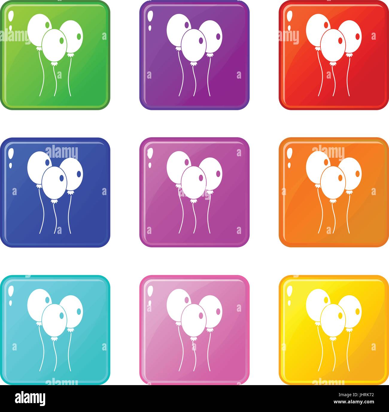 Balloons icons 9 set Stock Vector Image & Art - Alamy