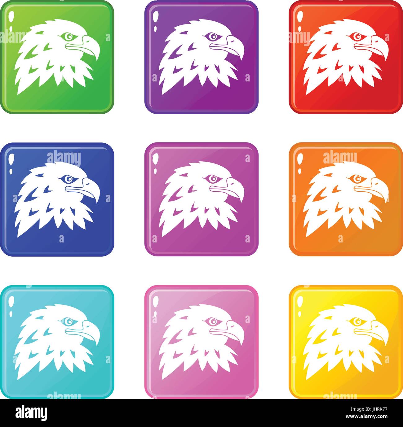 Eagle icons 9 set Stock Vector Image & Art - Alamy