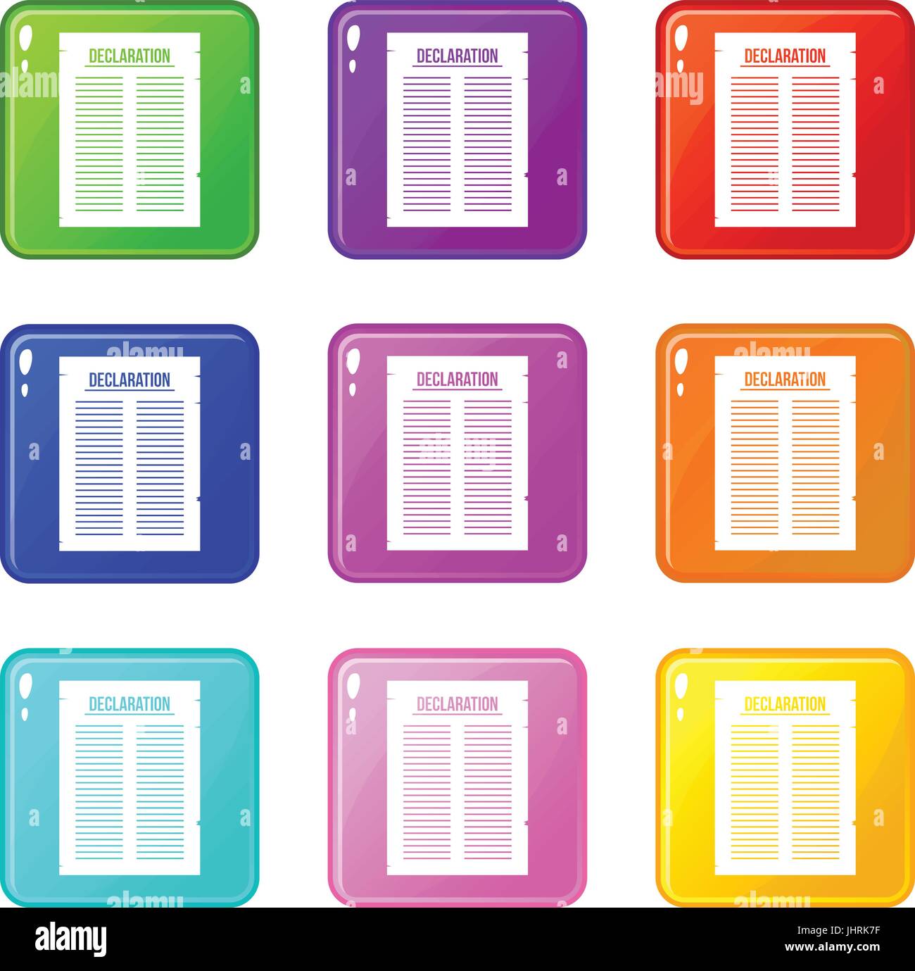 Declaration of independence icons 9 set Stock Vector Image & Art - Alamy