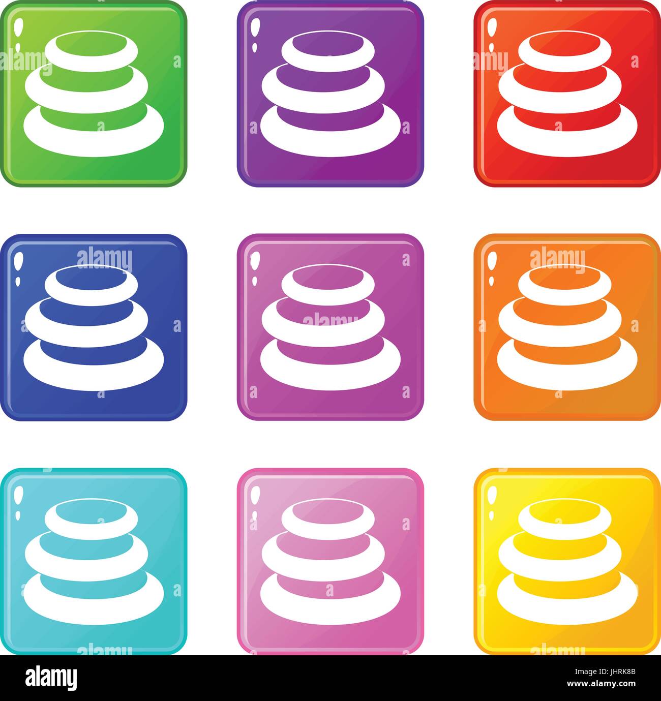 Stack of basalt balancing stones icons 9 set Stock Vector Image & Art ...