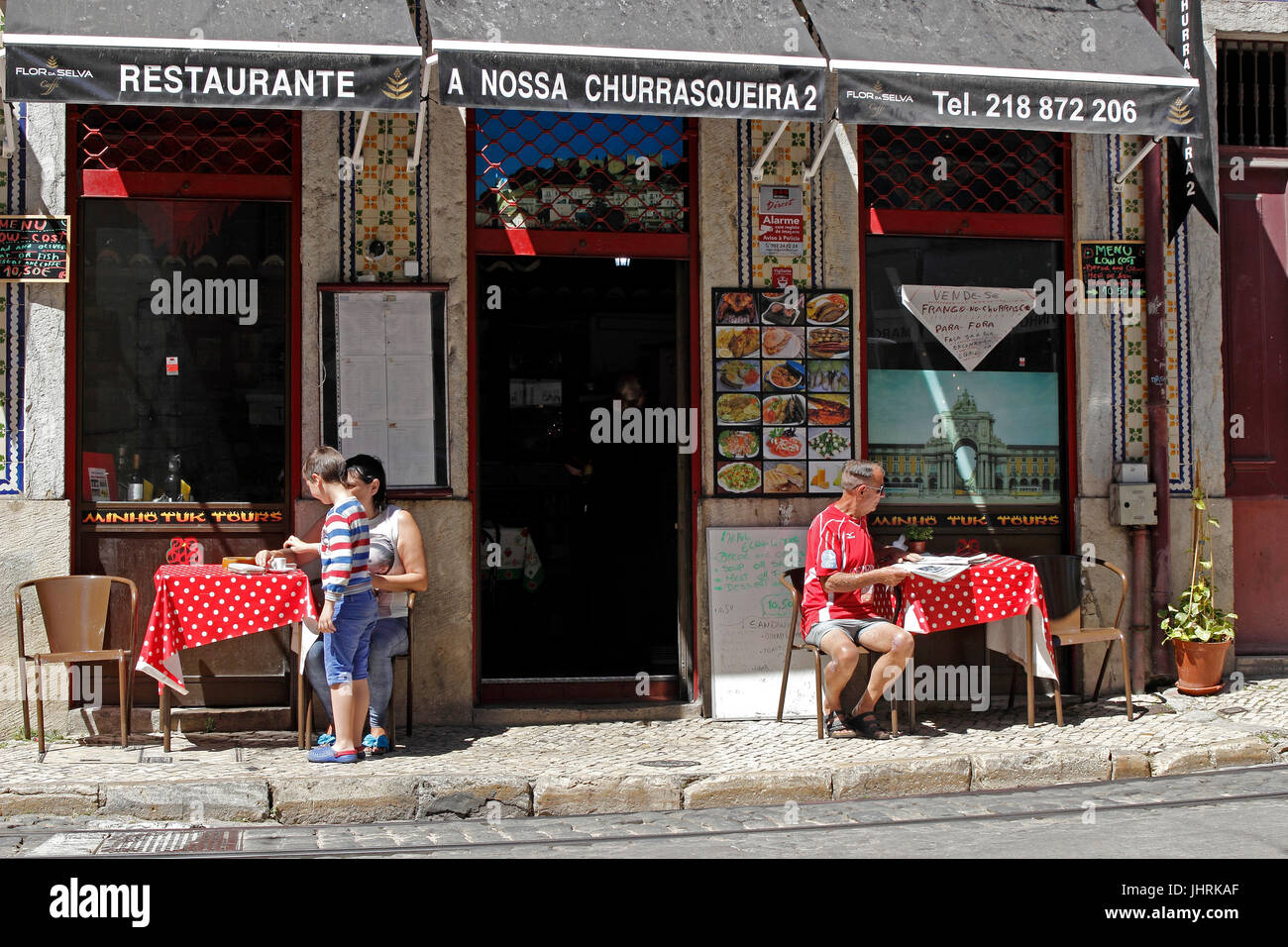 Sunday brunch lunch at a small cafe restaurant in Alfama Lisbon ...