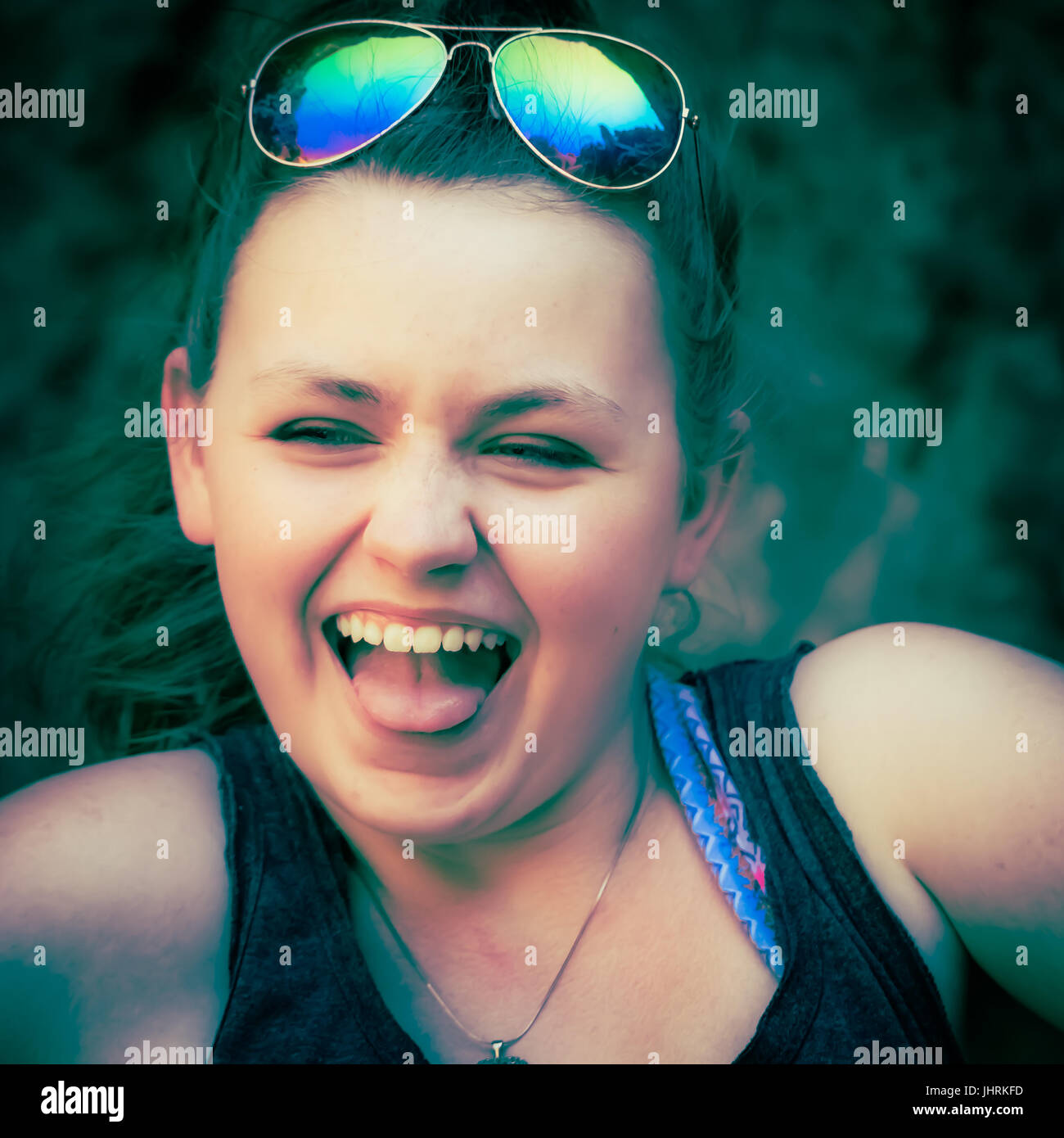 When laughing just doesn't get across how you feel Stock Photo - Alamy