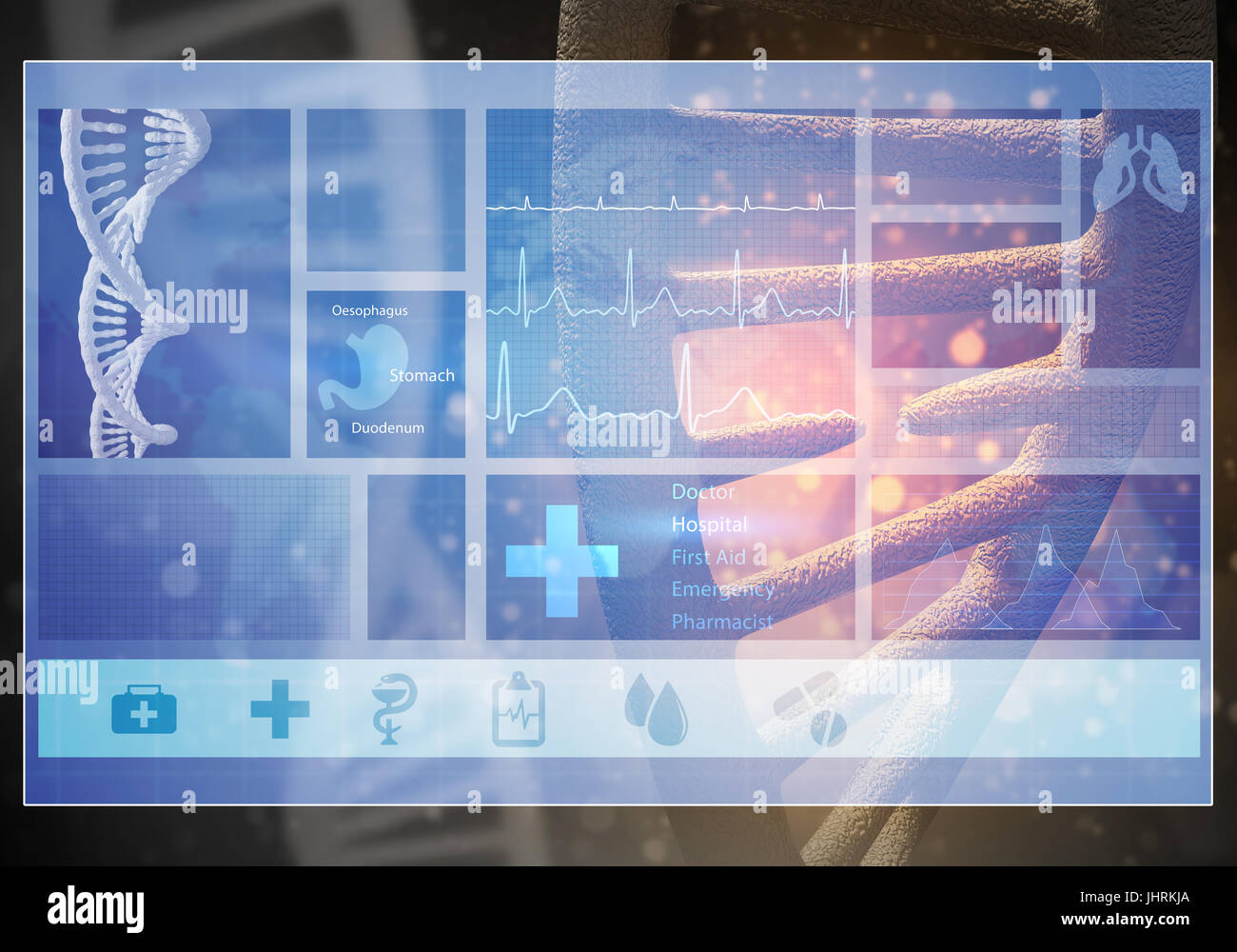 Medicine user interface Stock Photo - Alamy