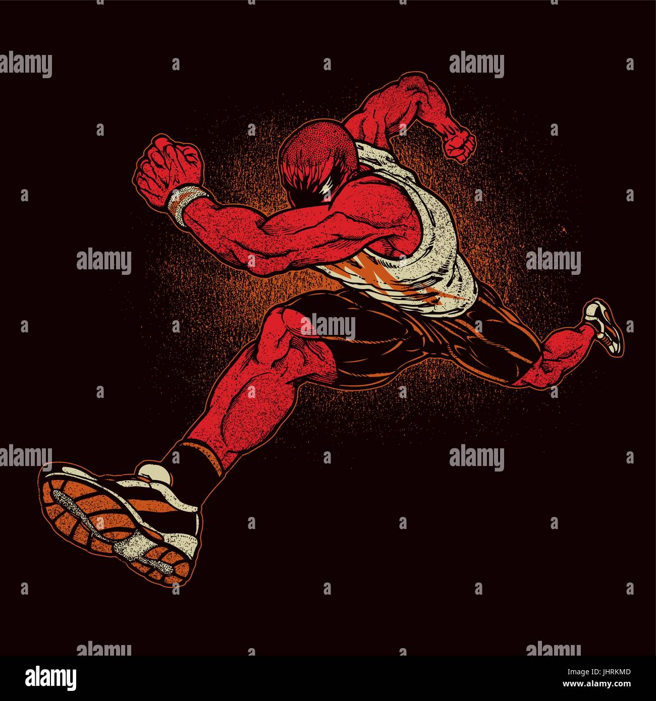 Illustration of angry running athlete Stock Vector Image & Art - Alamy