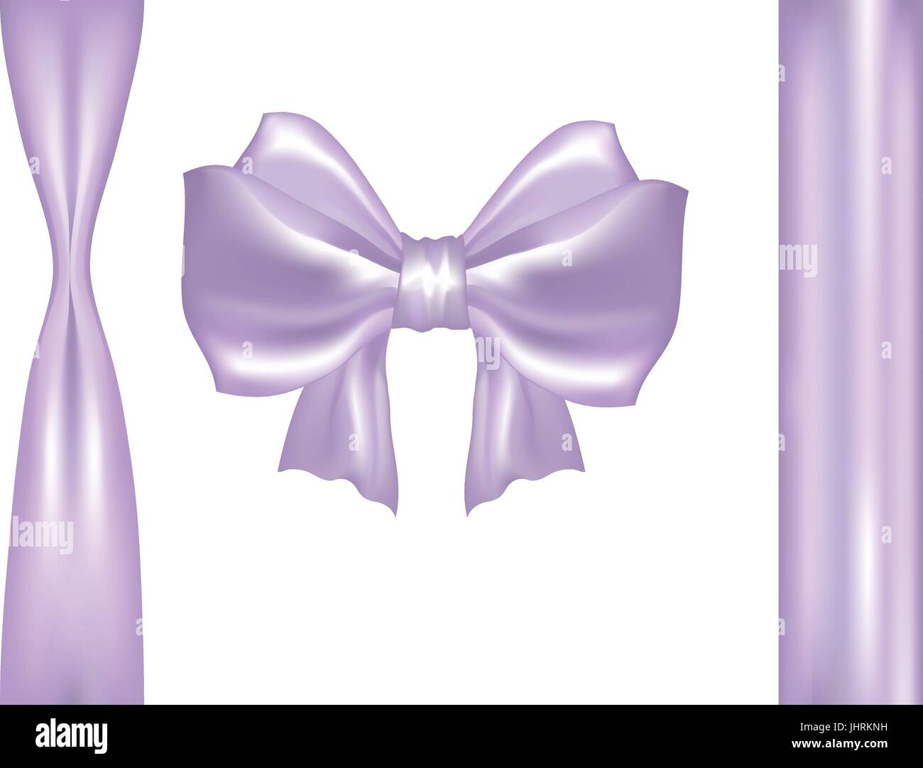 Pastel Pink Purple Satin Vector Bow with Ribbons Stock Vector Image ...