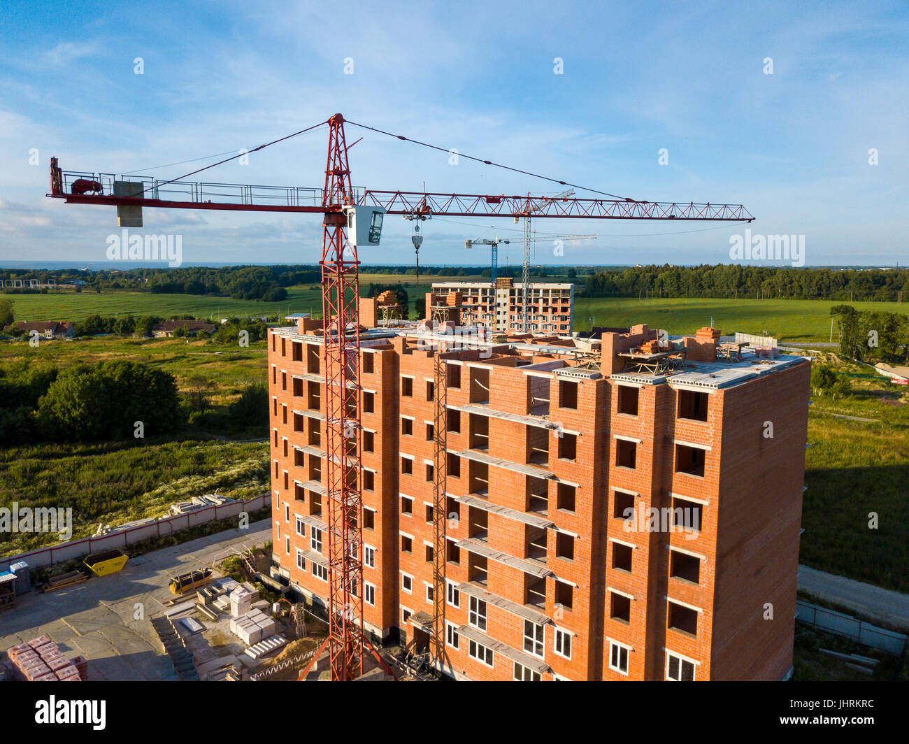 Aerial view of multi-storey building construction Stock Photo - Alamy