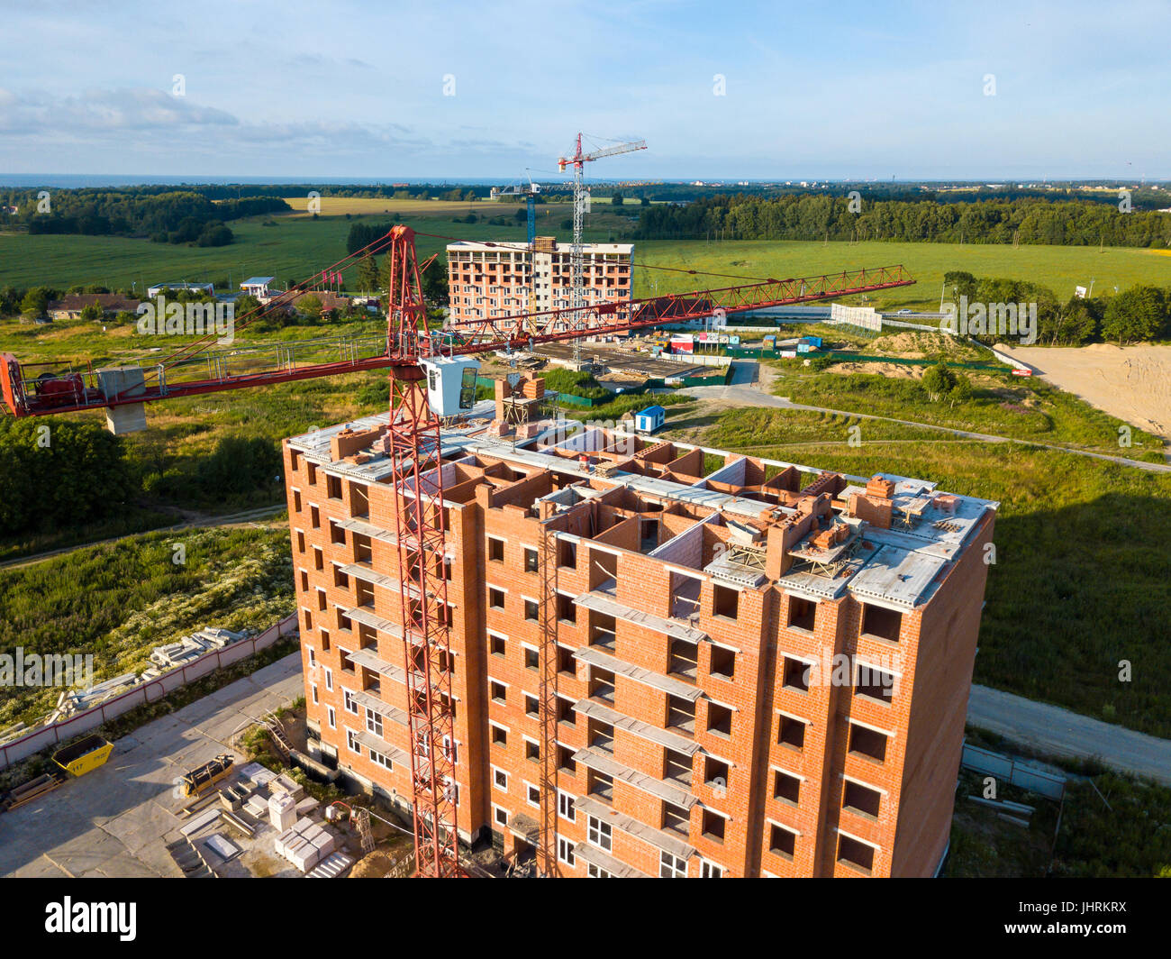 Aerial view of multi-storey building construction Stock Photo - Alamy