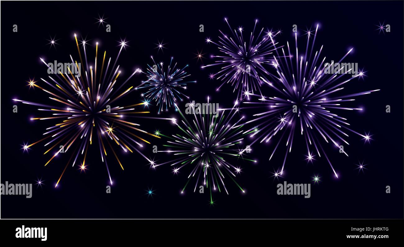 Fireworks in sky Stock Vector Images - Alamy