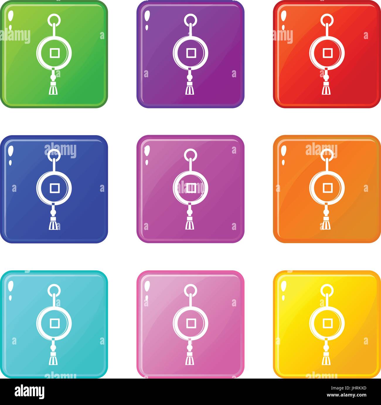 Antique Chinese coin icons of 9 color set isolated vector illustration ...
