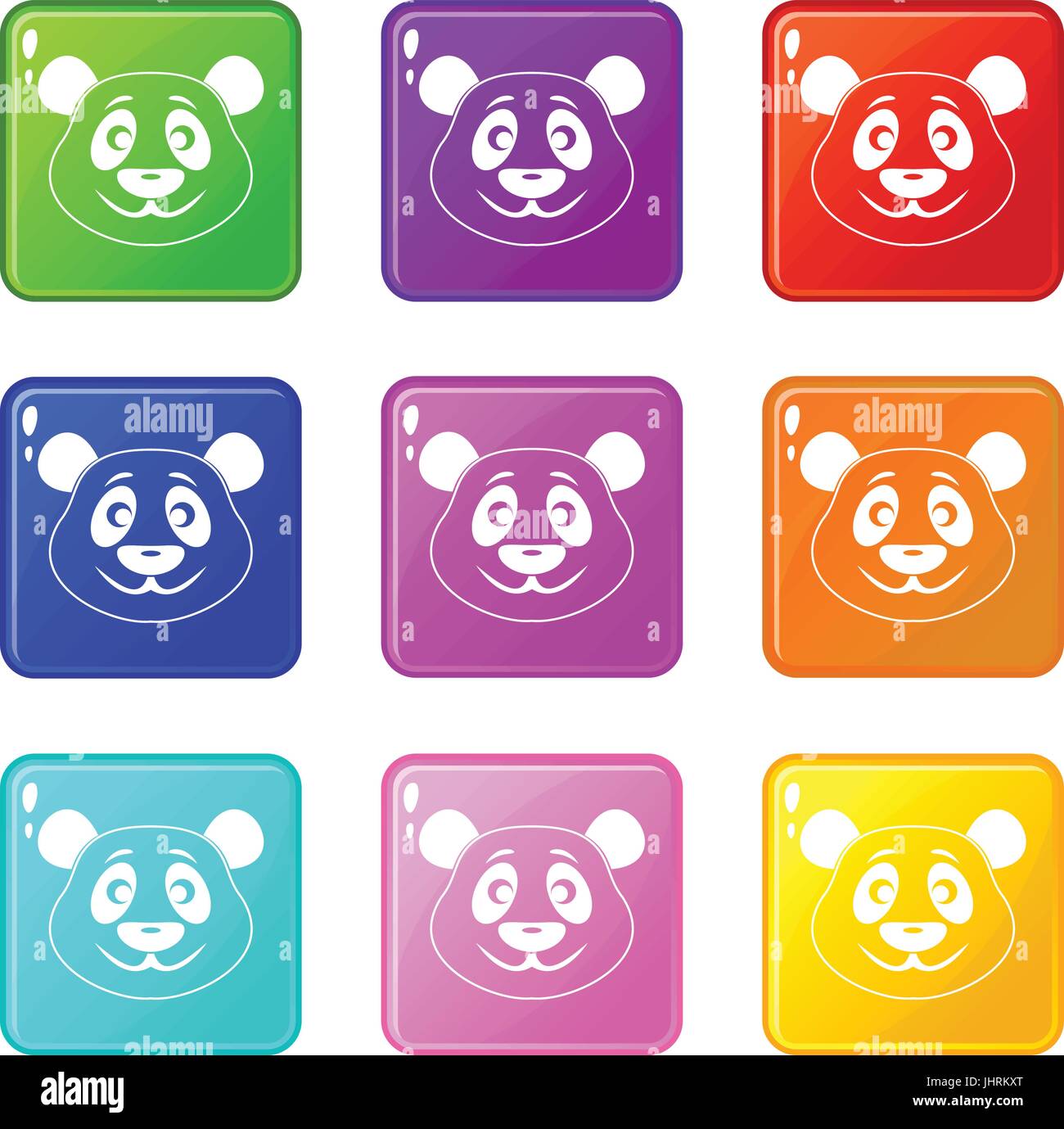 Panda icons 9 set Stock Vector Image & Art - Alamy